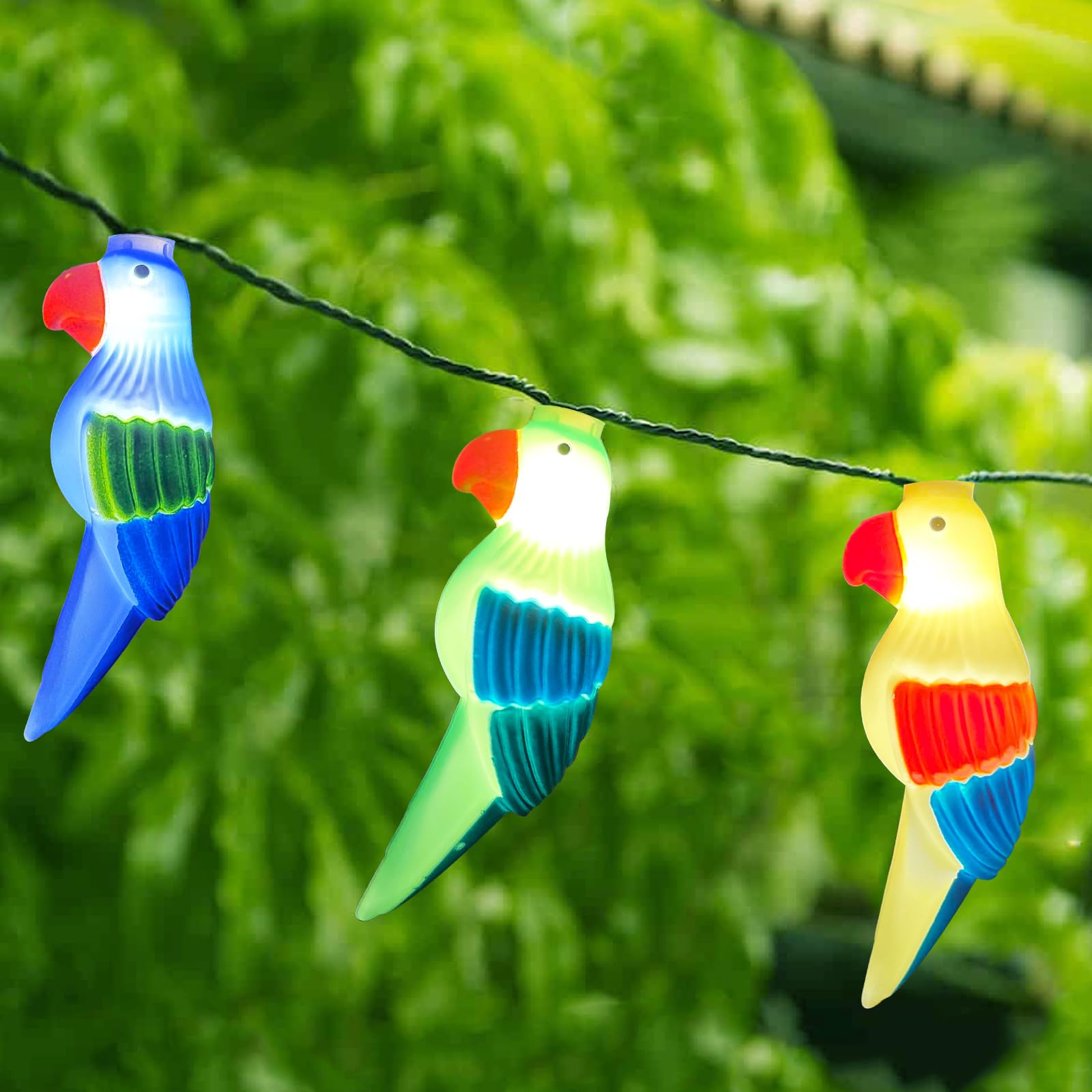 Amazon.com: Romasaty 8.5Ft Parrot String Lights, Outdoor Tropical ...