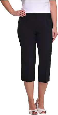 Tan Jay Pull-On Wide Elastic Insert Straight Leg Capri Black 12 at ...