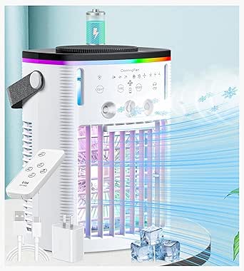 Battery Powered Air Conditioner 6000mAh,Rechargeable Small Air ...