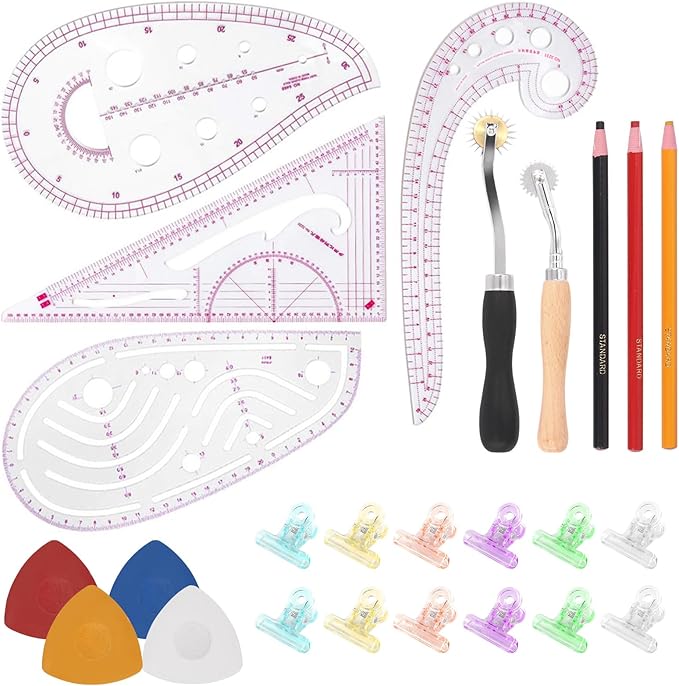 Amazon.com: Swpeet 33Pcs Fashion Clear Metric Sewing Ruler Kit with ...