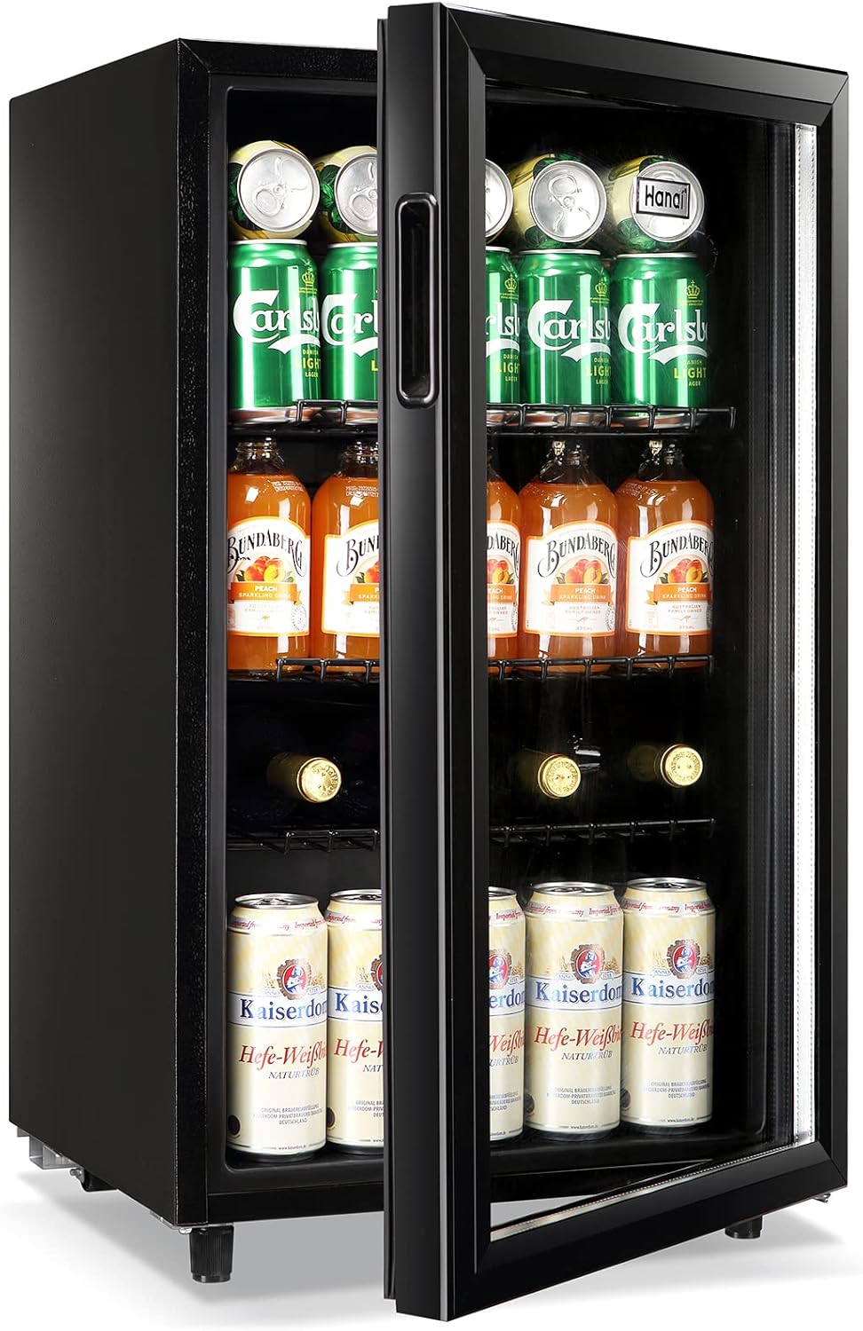 Amazon.com: WANAI Beverage Refrigerator Cooler Mini Fridge Glass Door ...