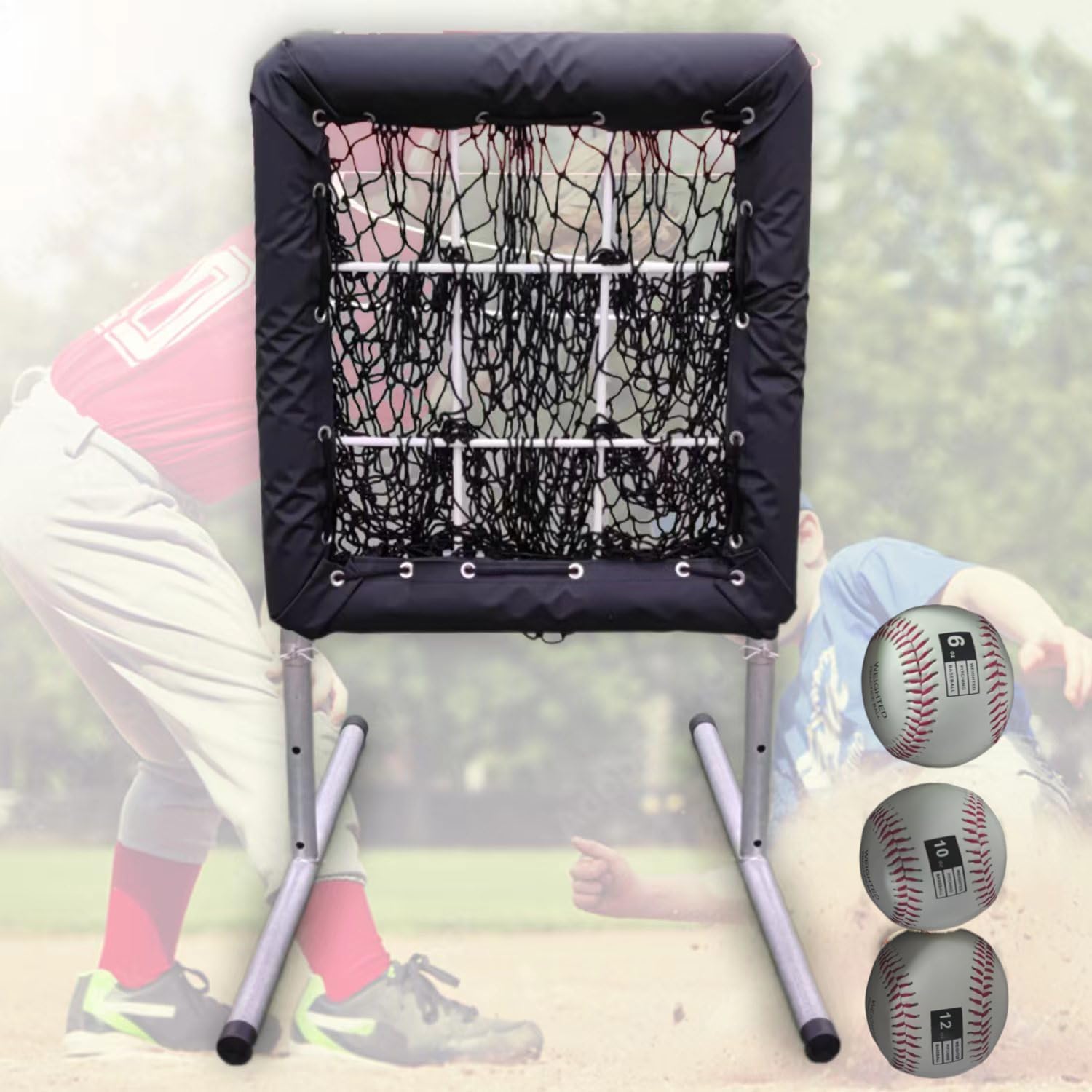 Amazon.com: Nine Pocket Baseball Practice Pitching Net with 9 Hole ...