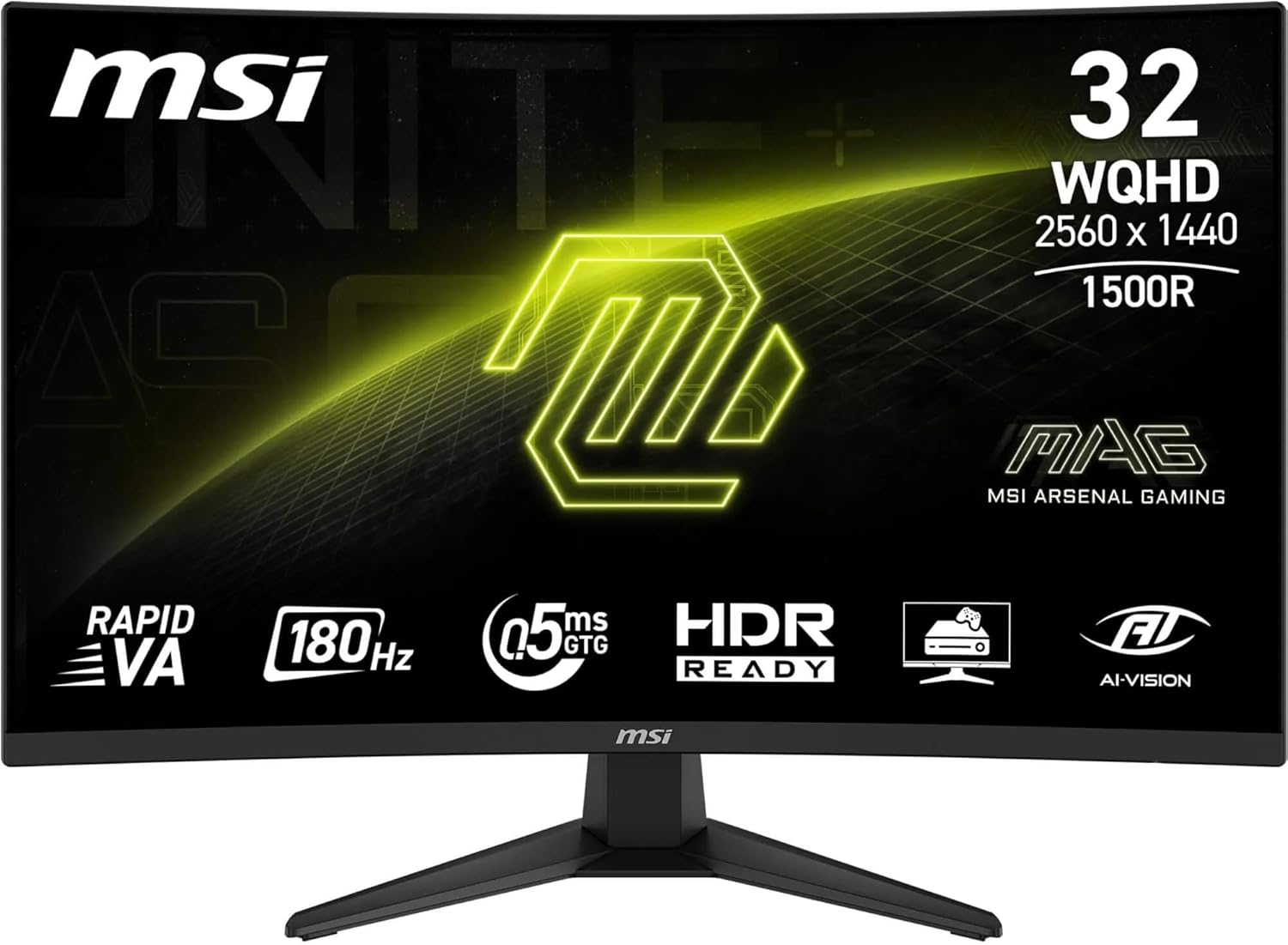 MSI MAG 321CQF E18 32-Inch WQHD 1500R Gaming Monitor, 2560x1440 Rapid ...