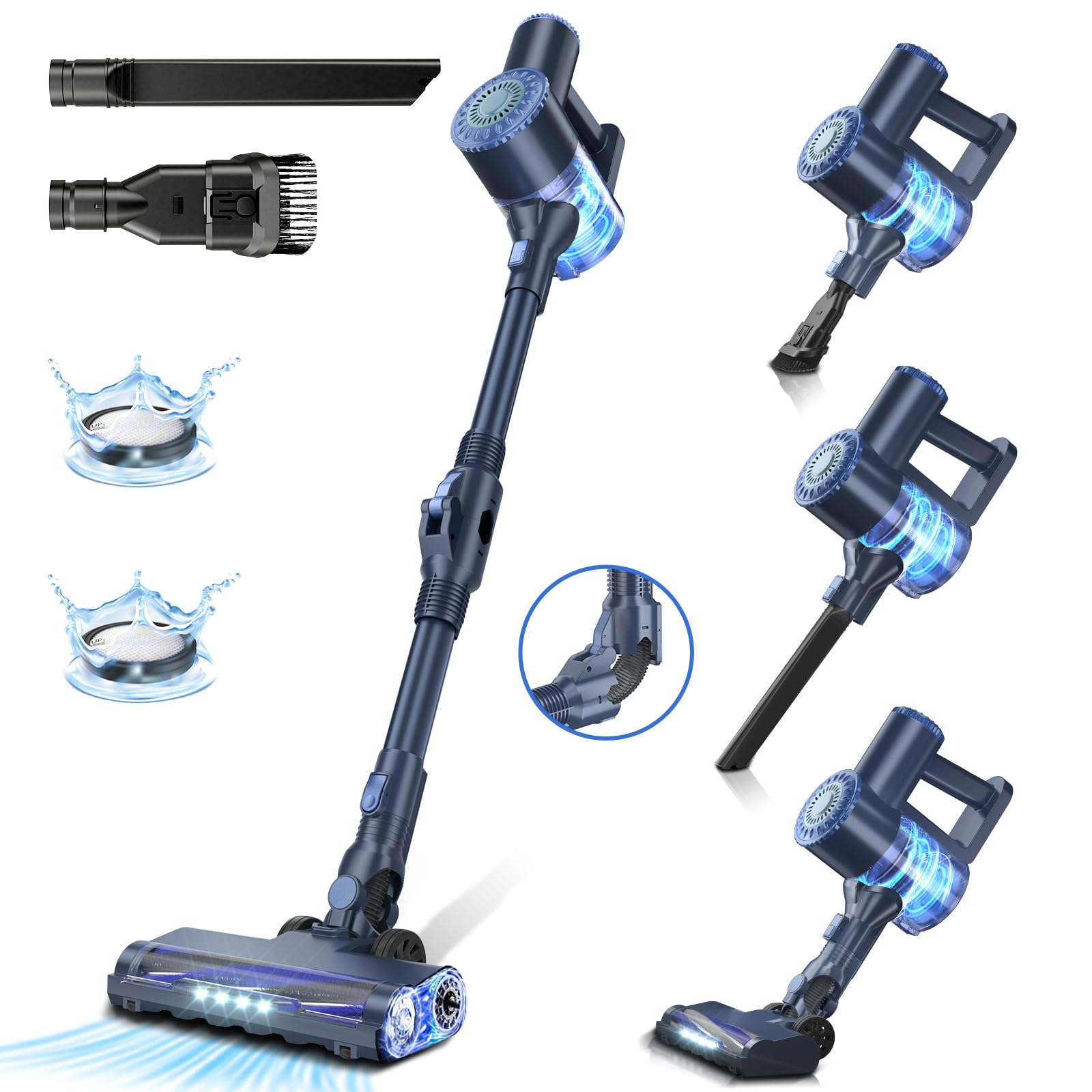 Amazon.com - PRETTYCARELIFE Cordless Vacuum Cleaner, 6 in 1 Lightweight ...