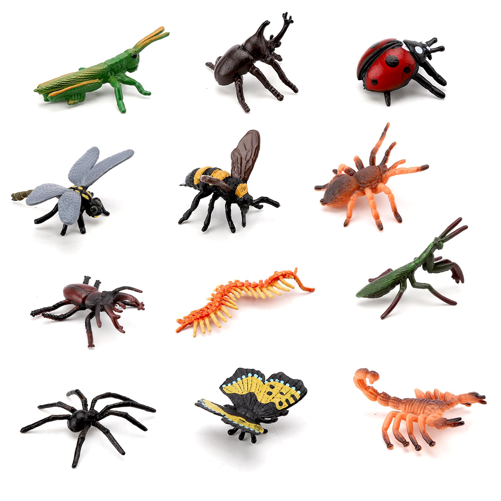 Buy BRISKORE Insect Toy Figures 12 Pieces Mini Set of Jungle Animals ...