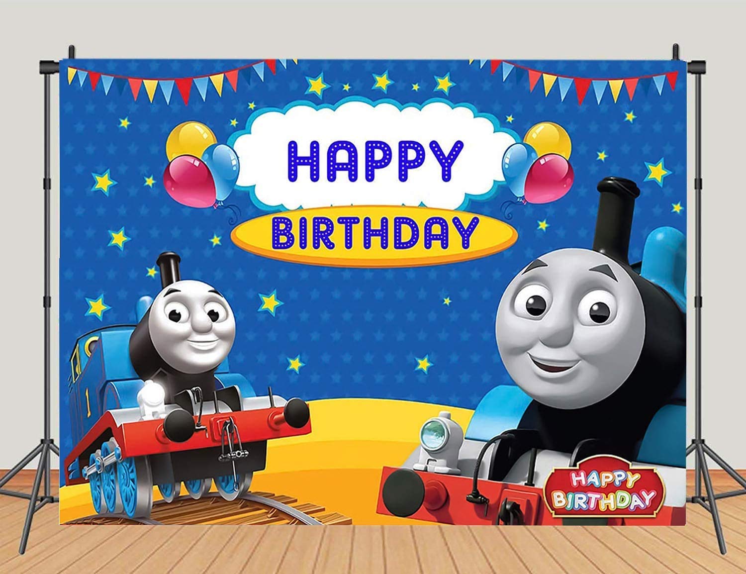 Buy Royal Blue Backdrops Thomas The Train Theme Birthday Party Banner ...