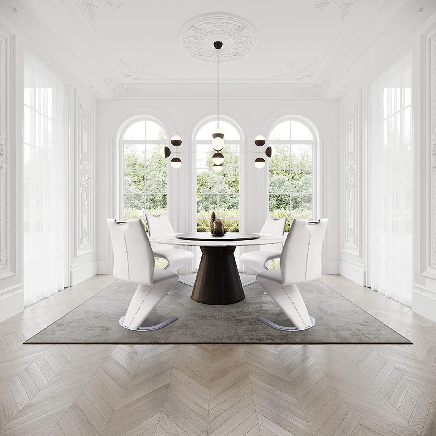 HIPIHOM Mermaid Dining Chairs Set of 2 , Modern Kitchen Dining Room ...