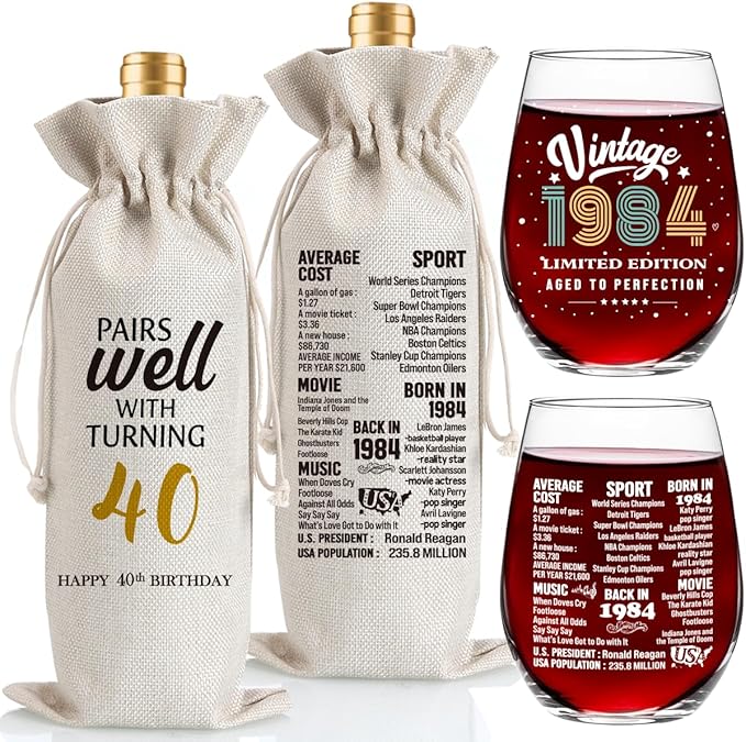 Amazon.com: Jettryran 40th Birthday Gifts for Women Men 40 Years Old ...