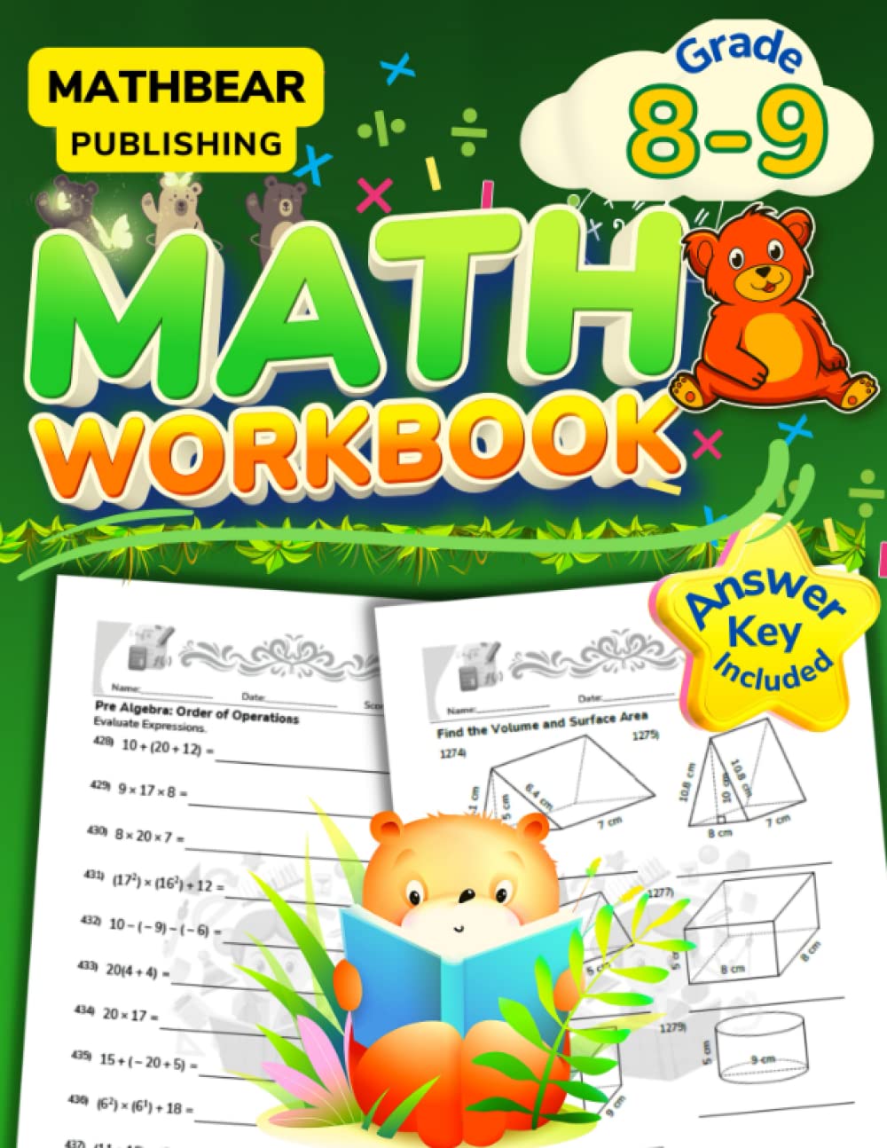 MathBear: Math Workbook Grades 8 and 9: 8th and 9th Grade Math Workbook ...