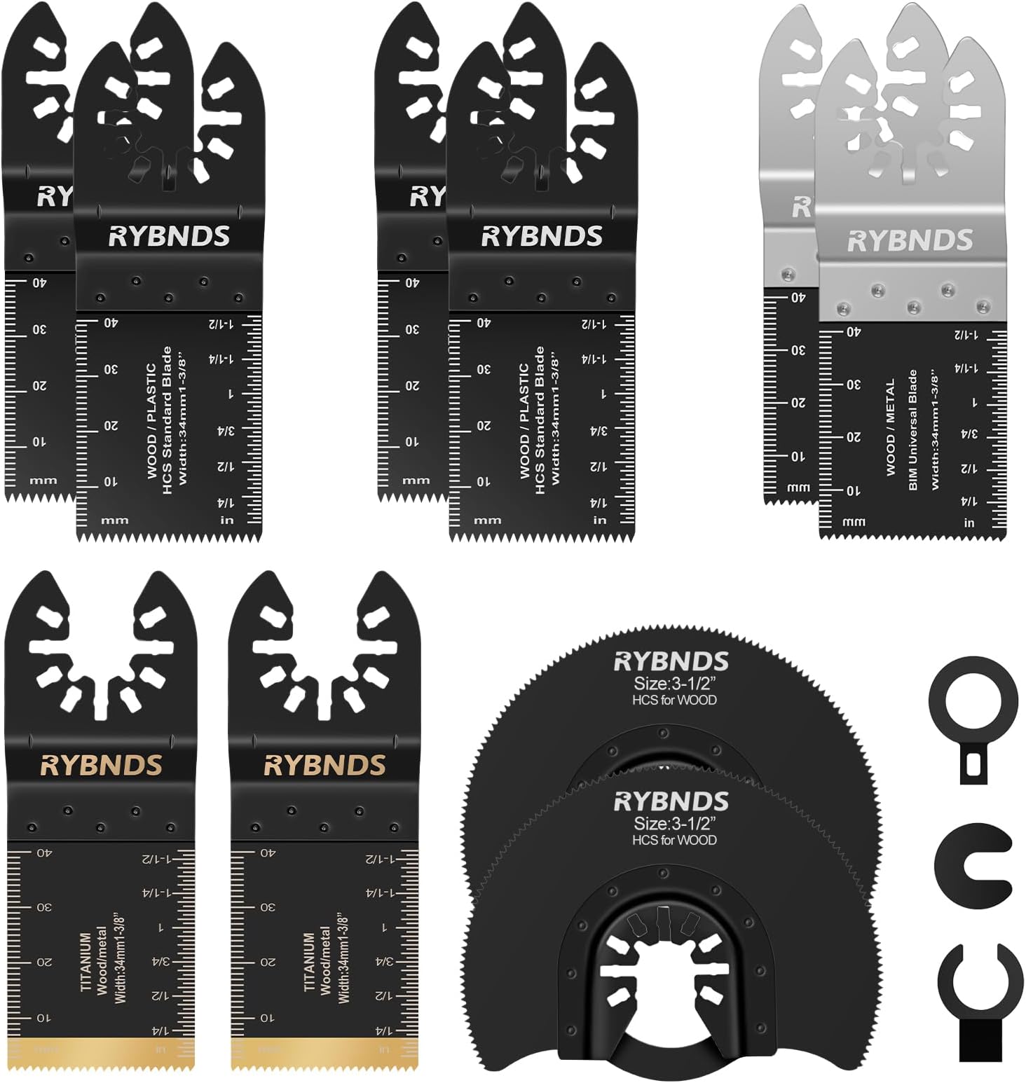 RYBNDS 13pcs Multi Tool Blade Set, Universal Oscillating Saw Blades ...