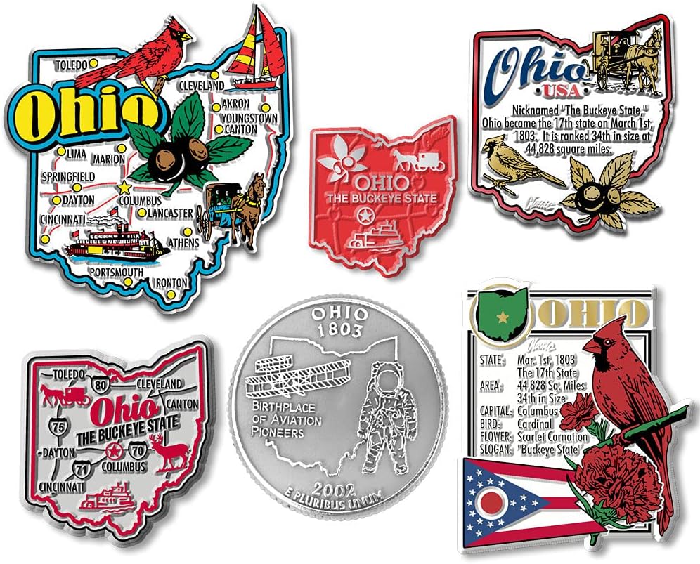 Amazon.com: Ohio Six-Piece State Magnet Set by Classic Magnets ...
