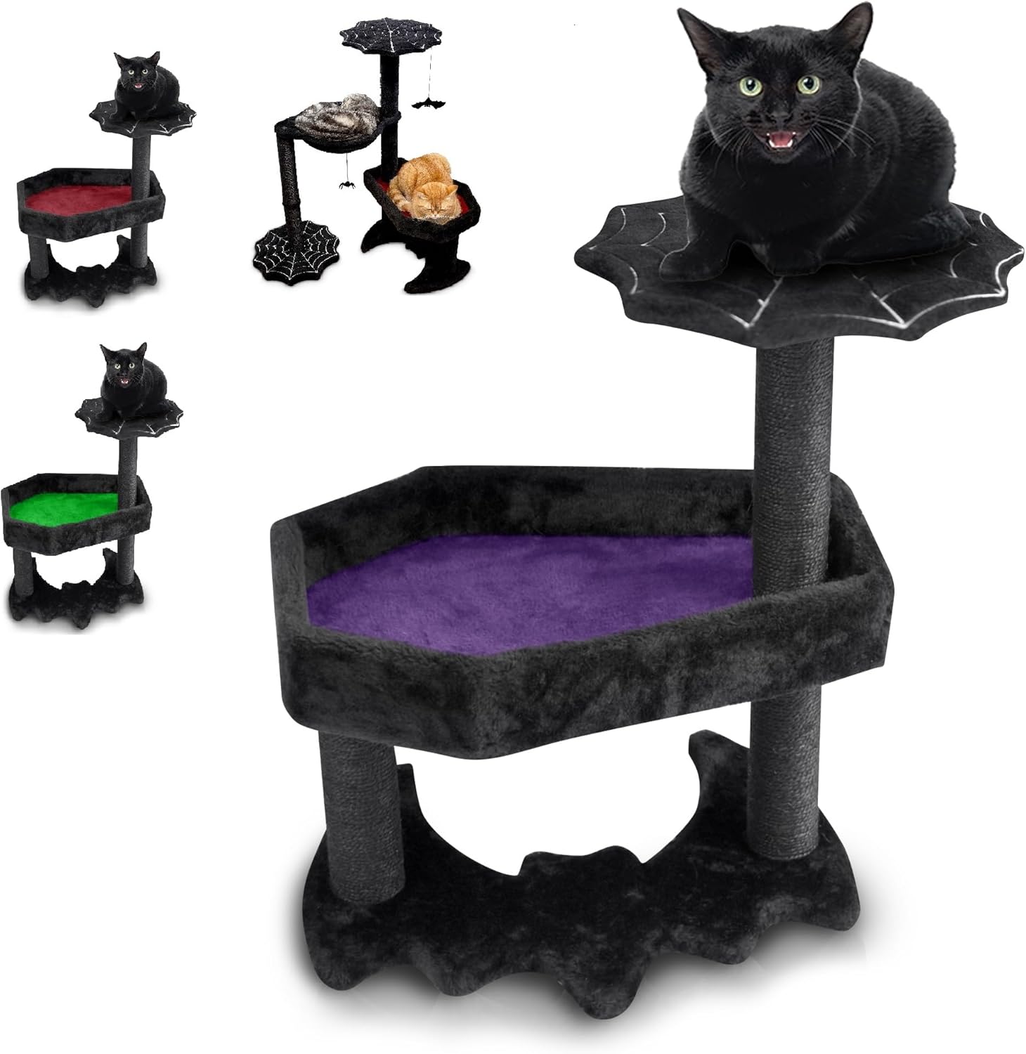Amazon.com : Gothic Cat Tree with Coffin Cat Bed, Gothic Cat Tower ...