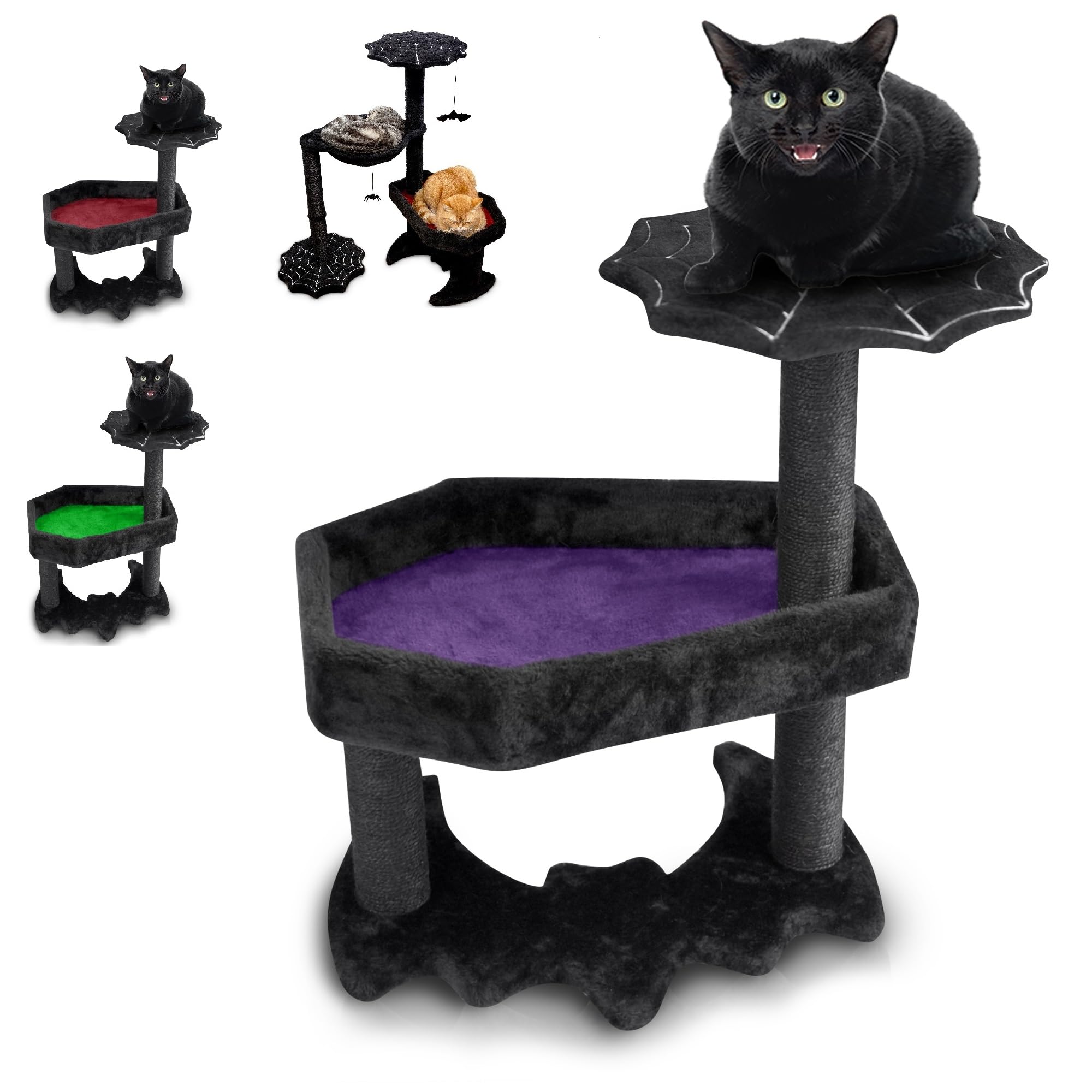 Gothic Cat Tree with Coffin Cat Bed, Gothic Cat Tower, Coffin cat Tree ...
