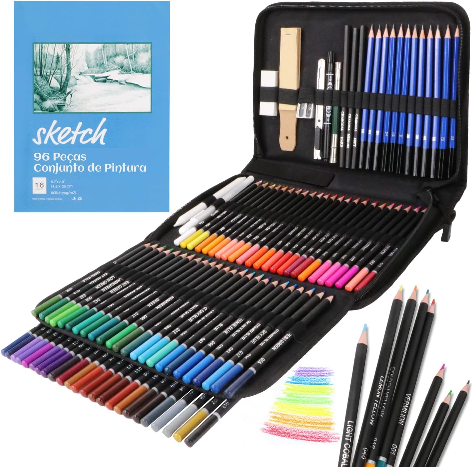 DEVA FRONSA 96 pçs/kit lápis de cor profissional，Lápis de desenho com ...