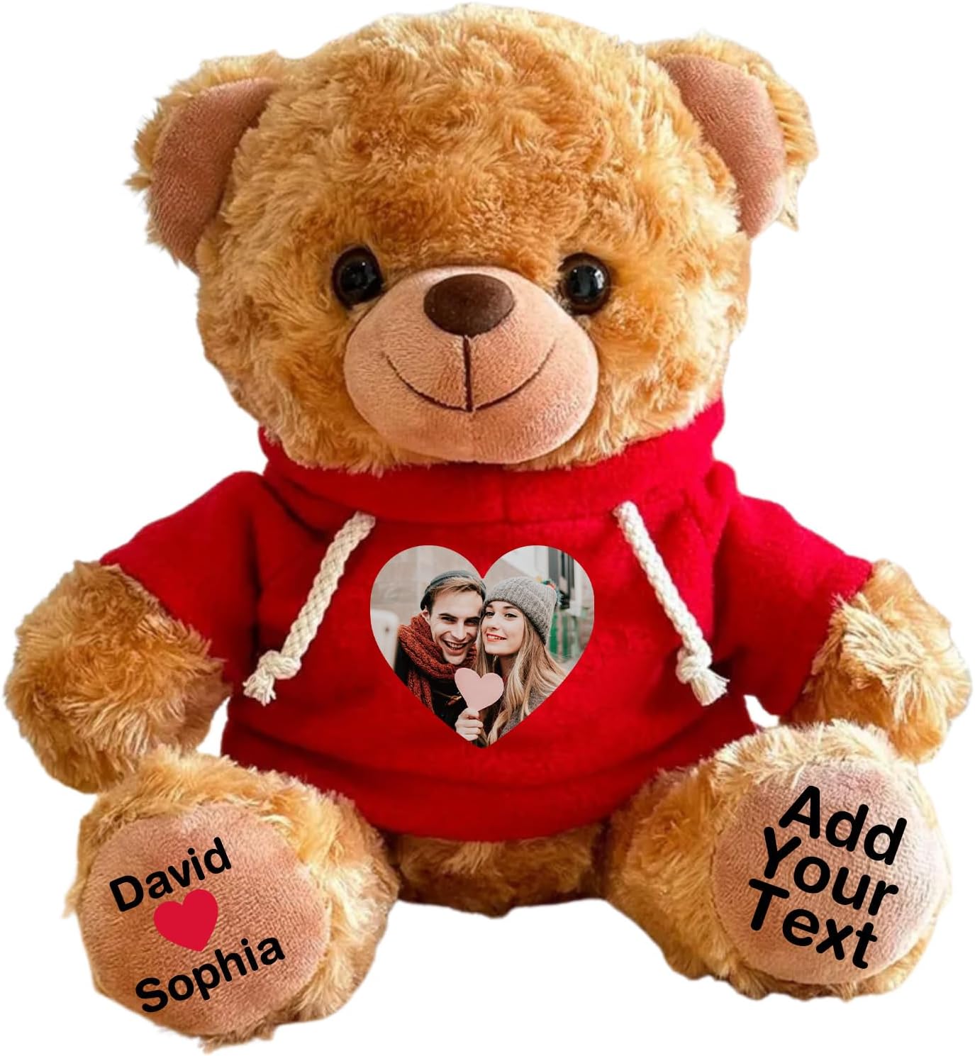 Amazon.com: Duckbe Personalized Bear Stuffed Animal with Picture Text ...