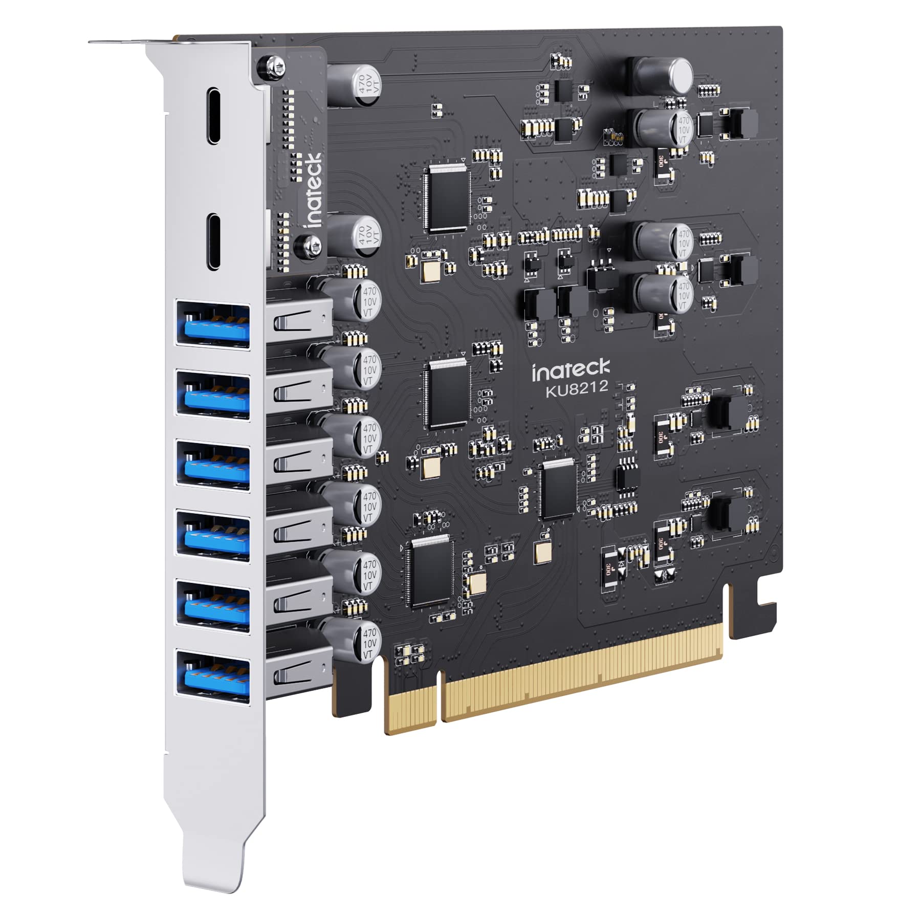 Inateck PCIe USB 3.2 Gen 2 Karte, USB C Power Delivery Laden, 2 USB C ...