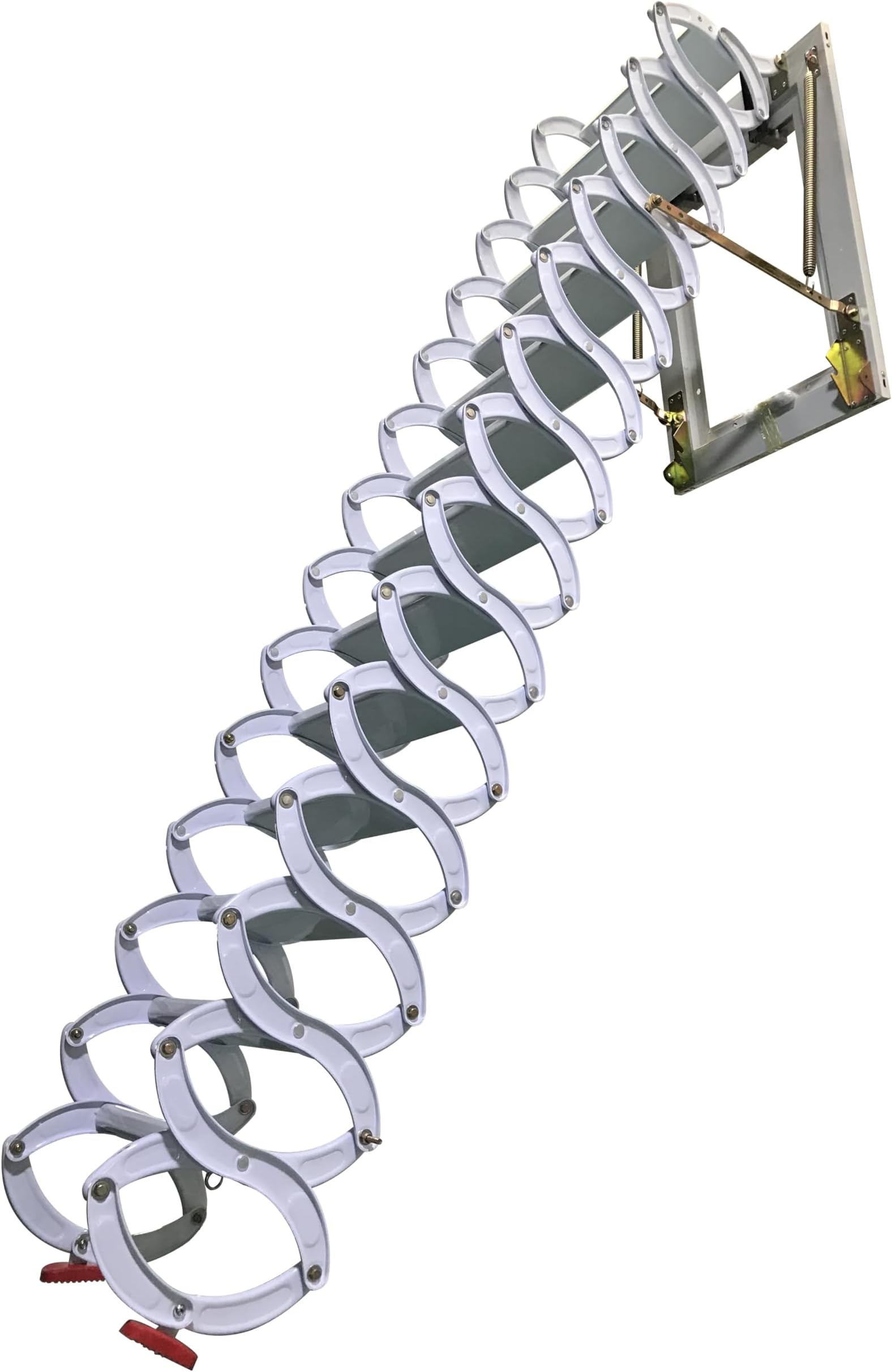 Banfluxion Pure White Pulldown Attic Folding Ladder Wall Mounted ...