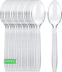 Plastic Spoons,Ideal for Party,Sturdy and Durable, BBQ, Picnic, Home ...