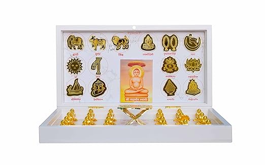 Jainkart Jain Golden Plated White Jain 24 Tirthankar With 14 Swapna ...