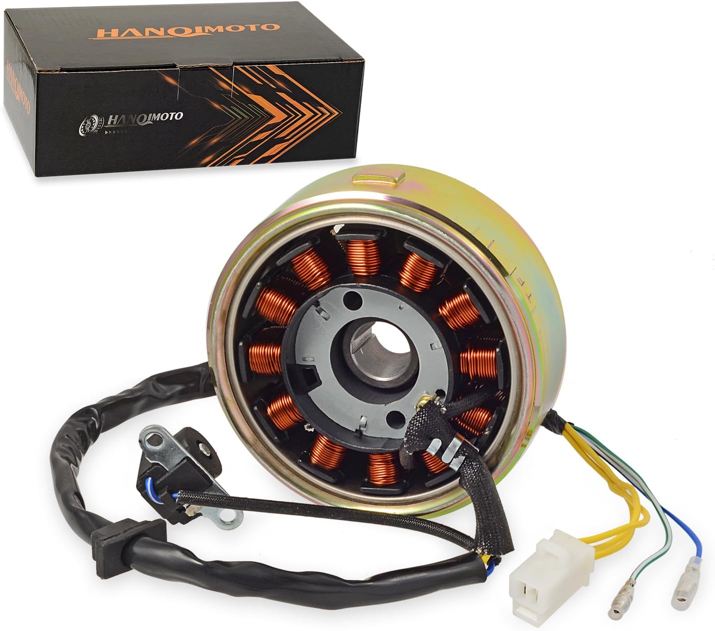 Amazon.com: HANQIMOTO GY6 Stator,12 Pole DC Stator Flywheel Rotor Kit,5 ...