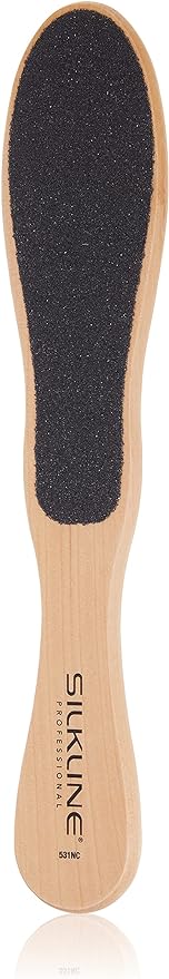 SILKLINE PROFESSIONAL Two-Sided Foot File with Oak Wood Handle, Full ...
