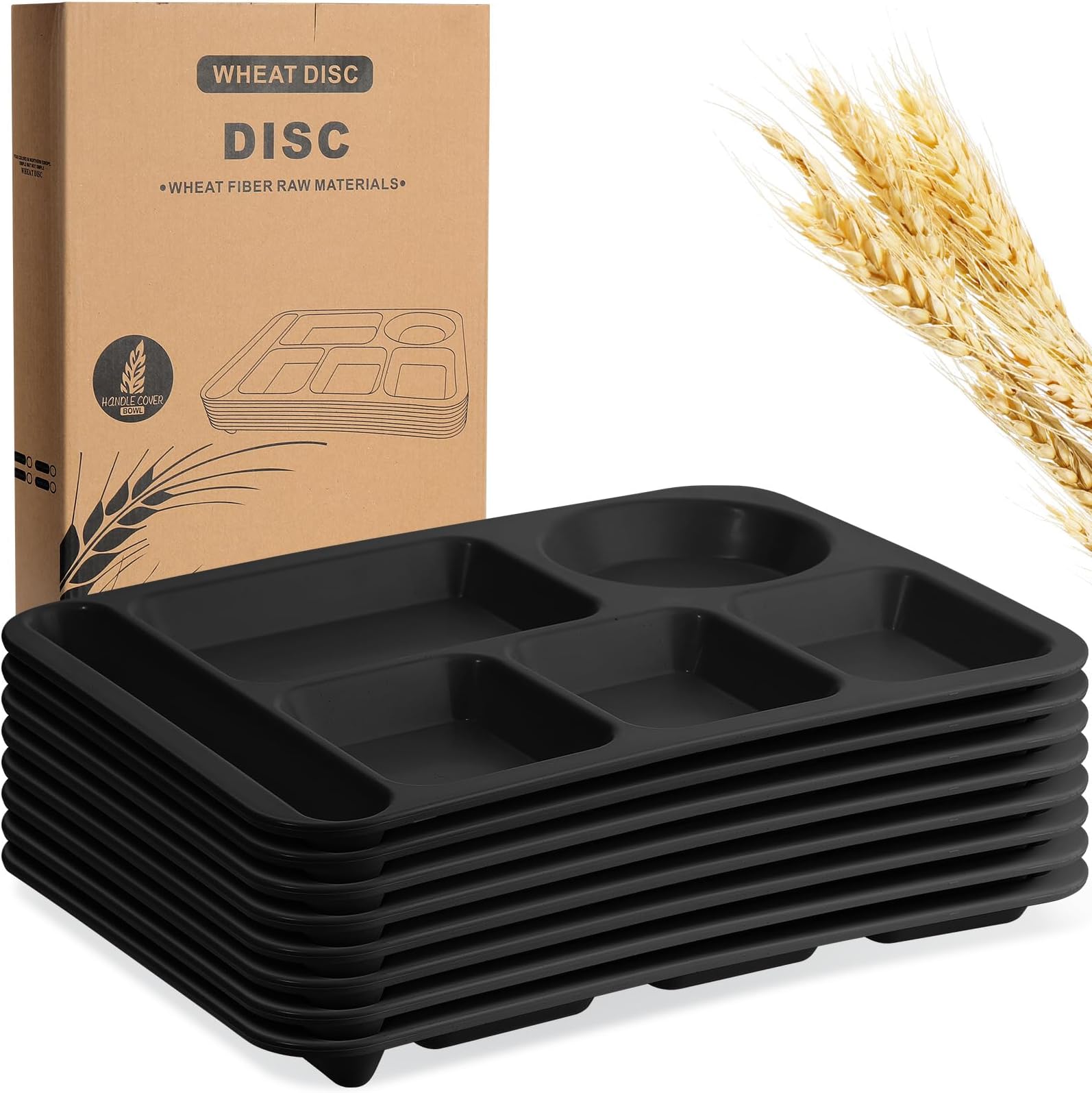Amazon.com | Tideme 18 PCS Black Wheat Straw Plates - 9 Inches ...