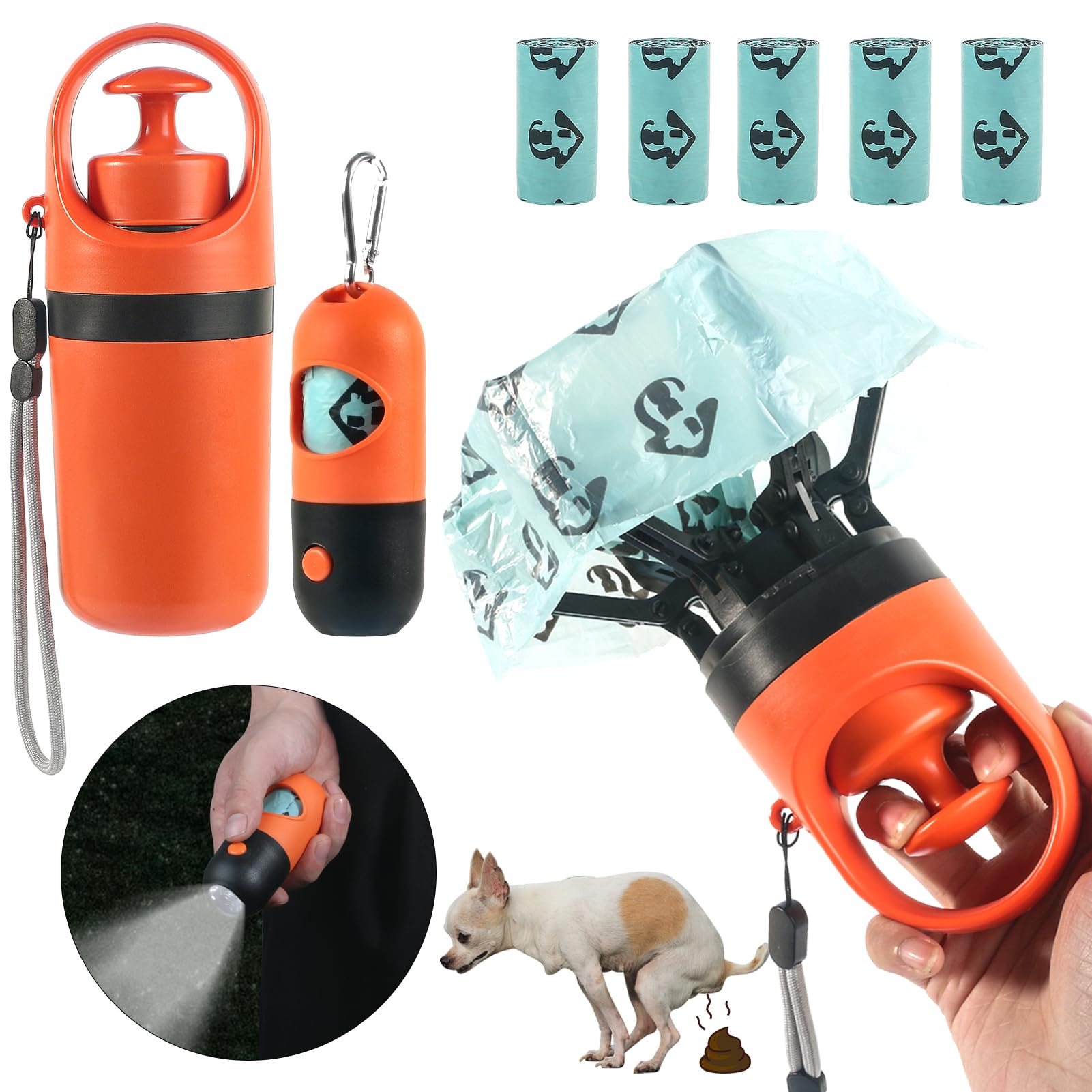 Amazon.com : CyperGlory 6 Pcs Portable Dog Poop Scooper Set with Holder ...