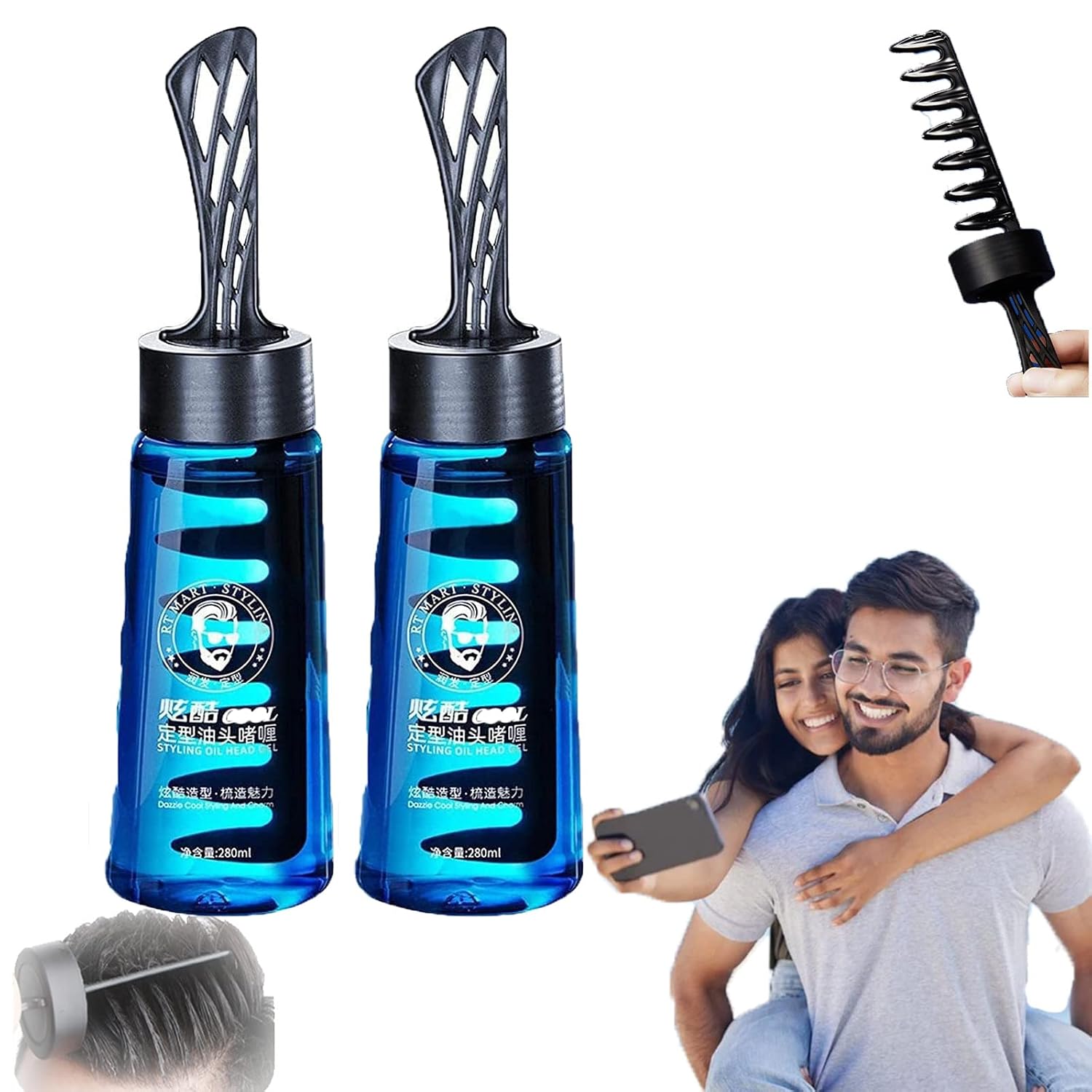 Amazon.com : Flowarmth Hair Oil Comb, One-comb shaping-Styling Gel Comb ...