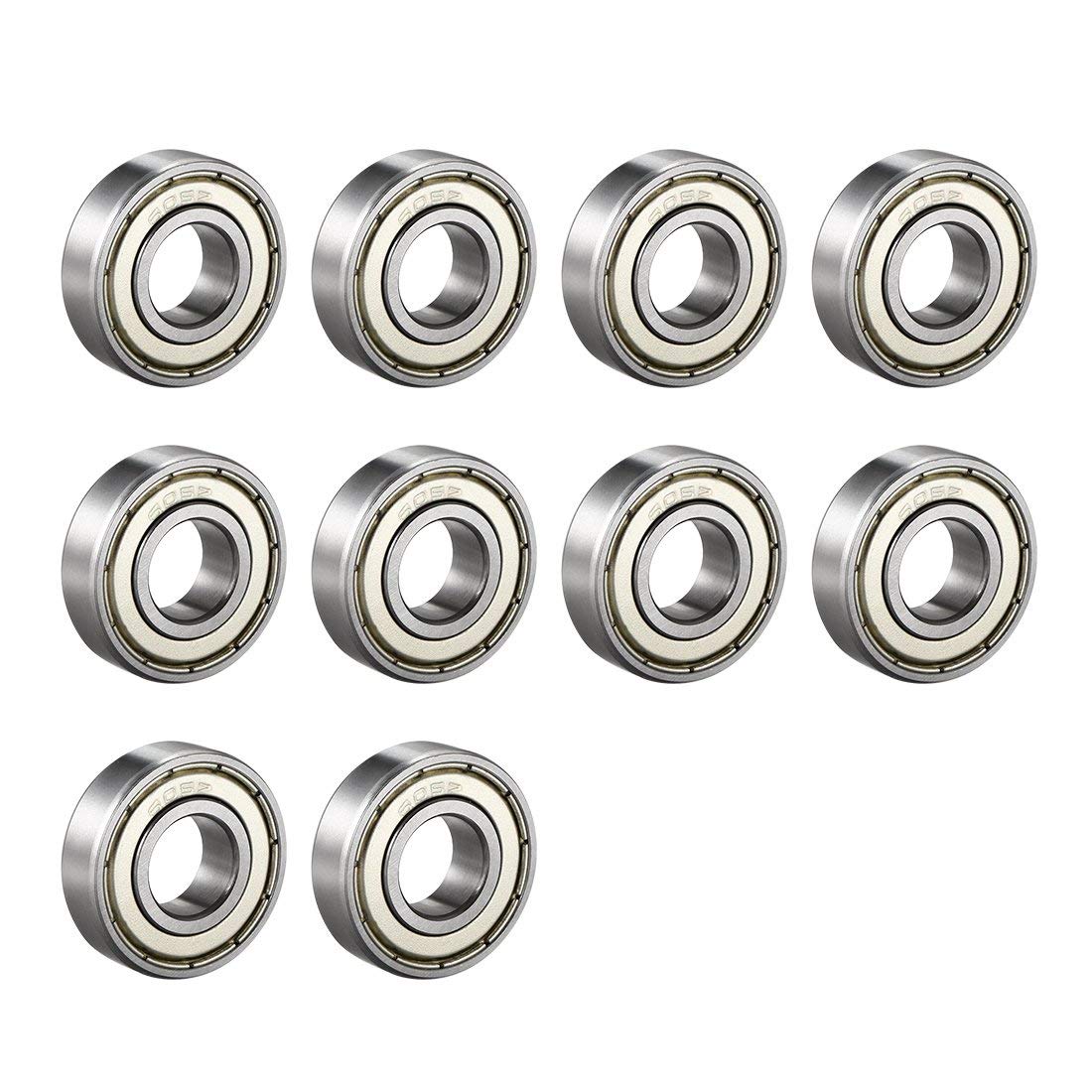 ZUBSHA 605ZZ/10PICS Deep Groove Ball Bearing Double Shield 605-ZZ, 5mm ...
