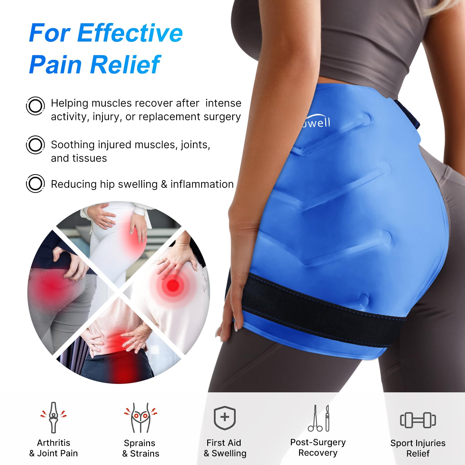 Snapklik.com : XL Hip Ice Pack Wrap After Surgery, Gel Cold Pack For ...