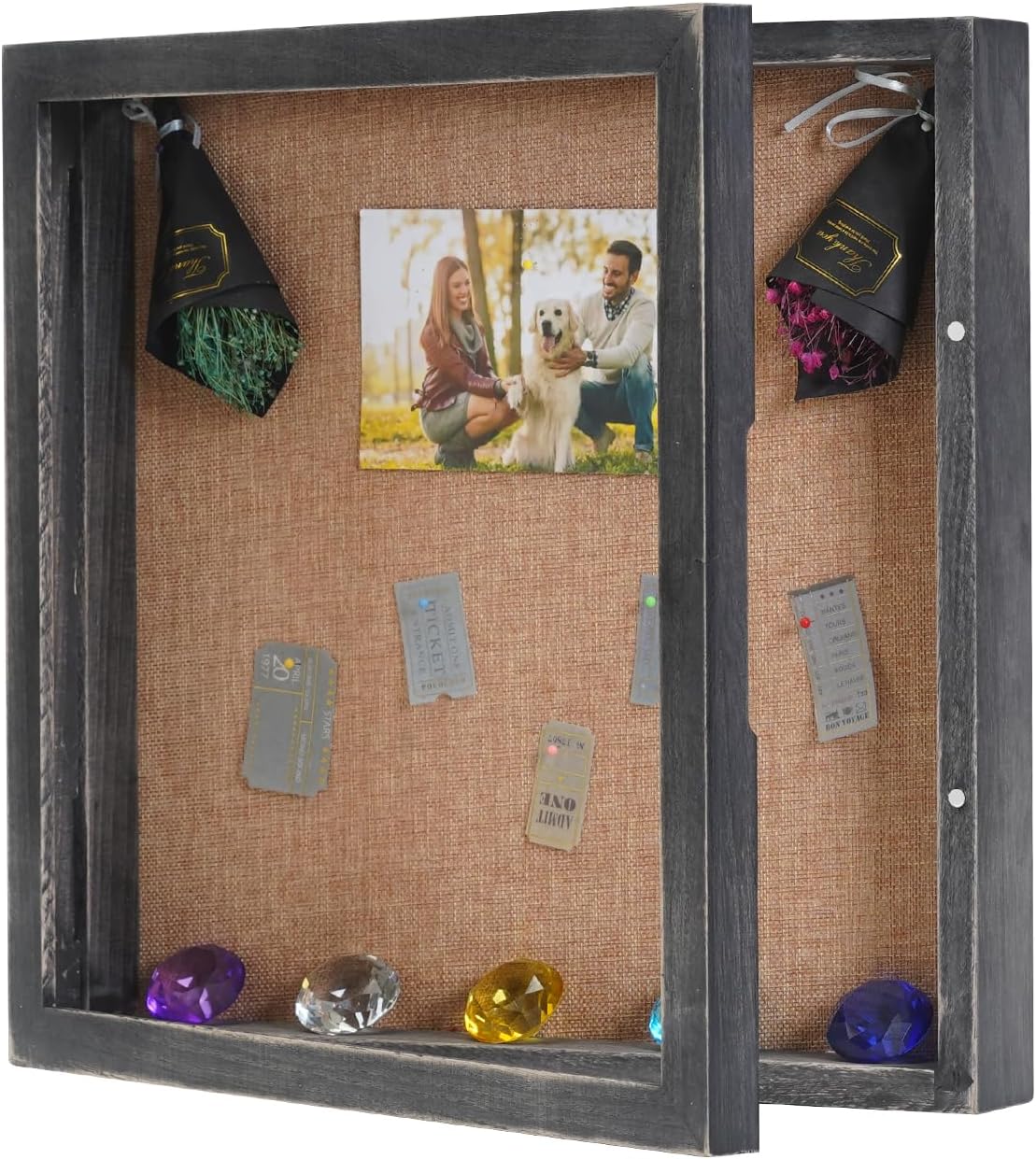 Amazon.com - BECTSBEFF Large Shadow Box 16 x16, Hinged Shadow Boxes Display Cases with Door ...