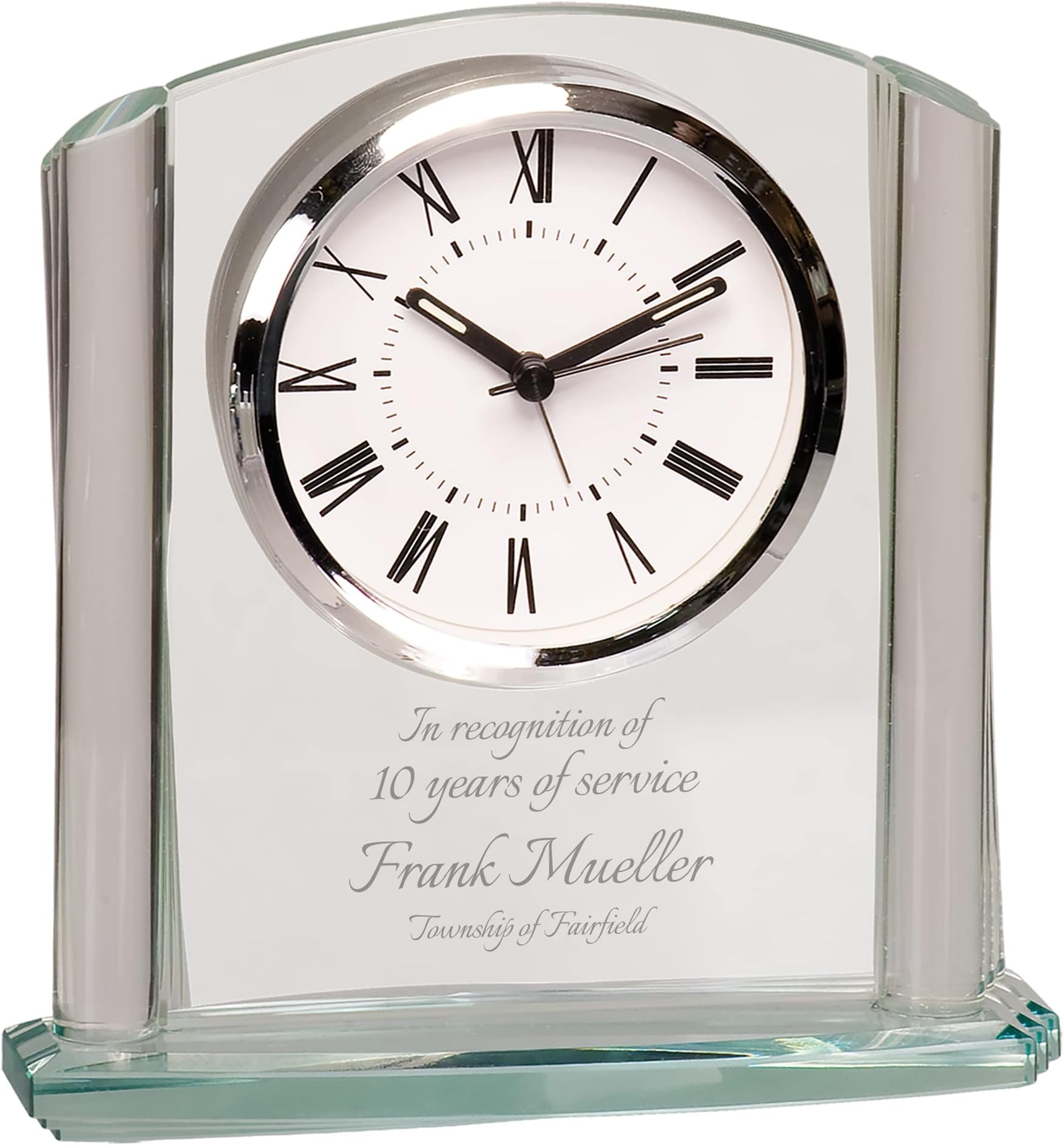 Amazon.com: Ravanox Personalized 6 1/4" Arch Glass Clock Award, Custom ...