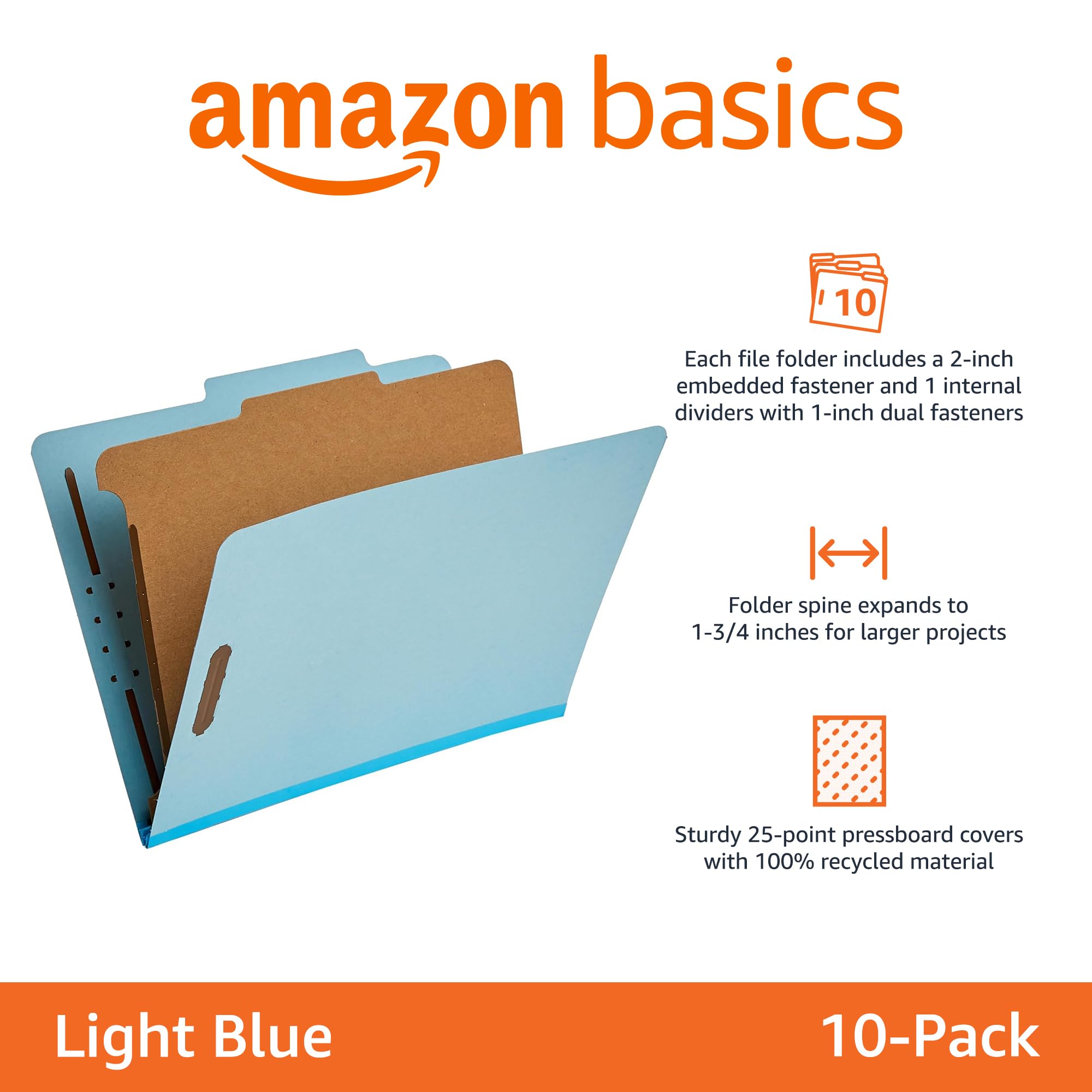 Classification Folders 10 Blue With Dividers - Employee... Folders With ...