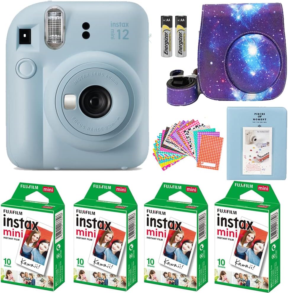 Amazon.com : Fujifilm Instax Mini 12 Camera Bundle - Blue, 20 Film ...