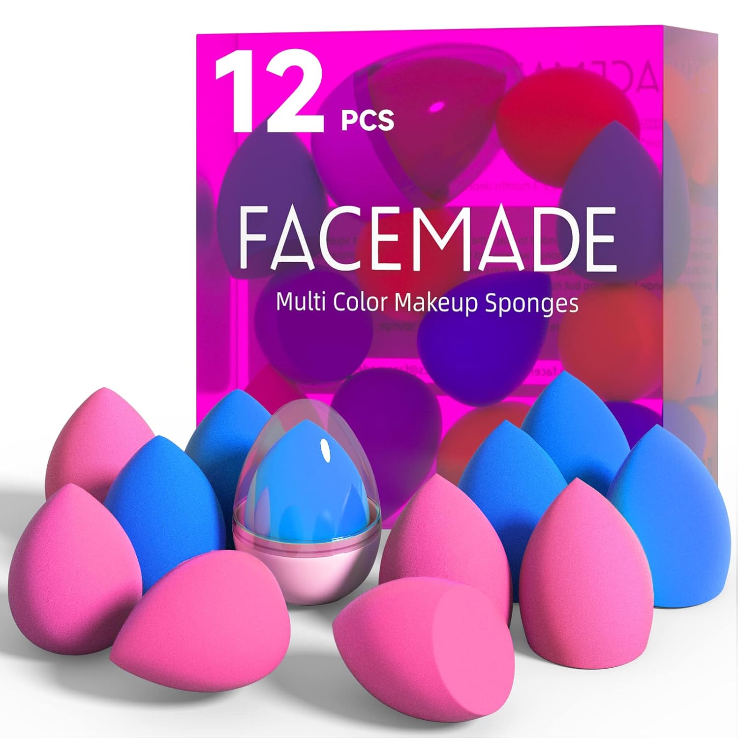 Amazon.com : FACEMADE 12 PCS Makeup Sponge Set and 1 Sponge Holder ...