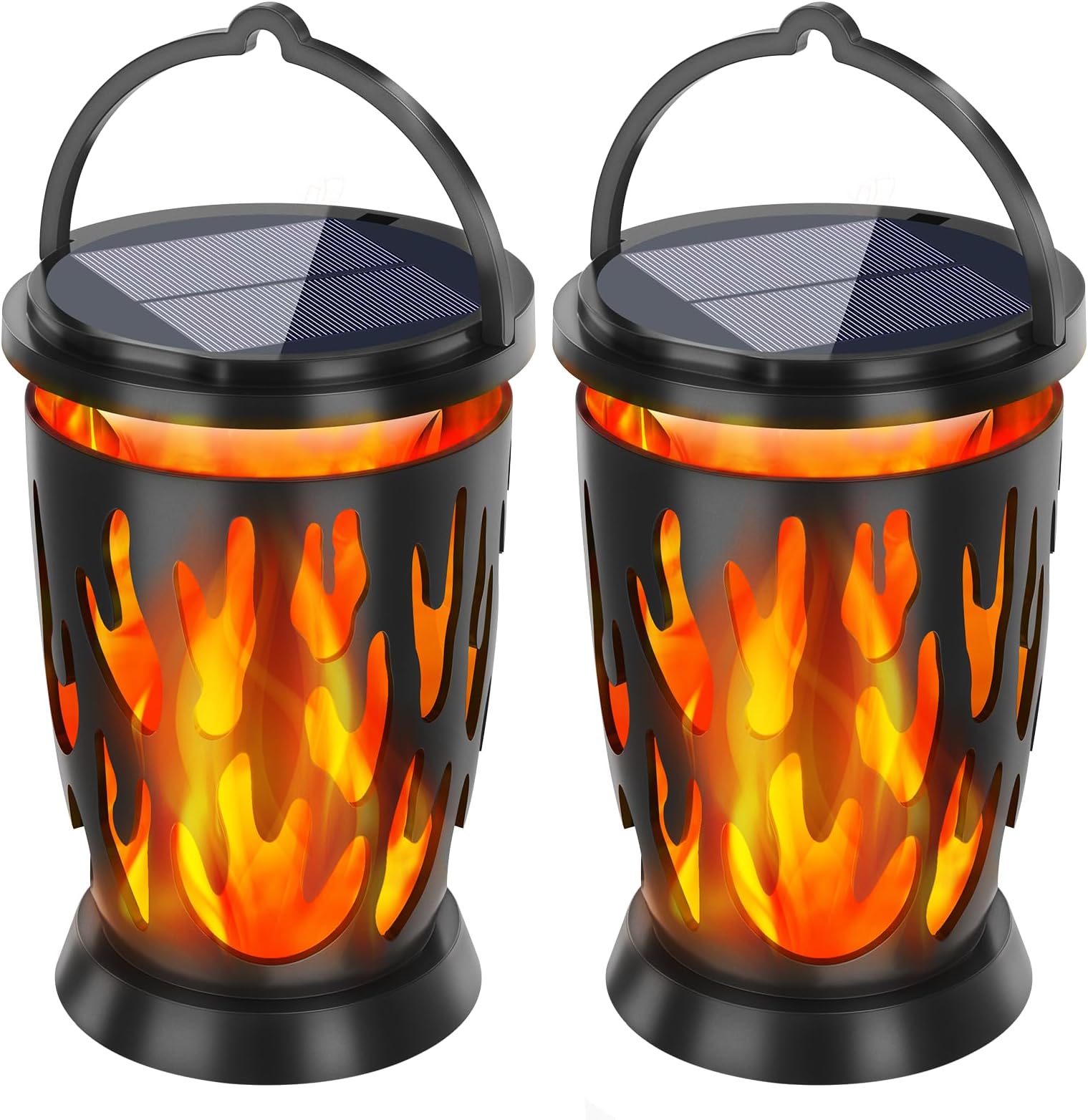 Flickering Flame Upgraded Solar Outdoor Waterproof Pendant Light ...