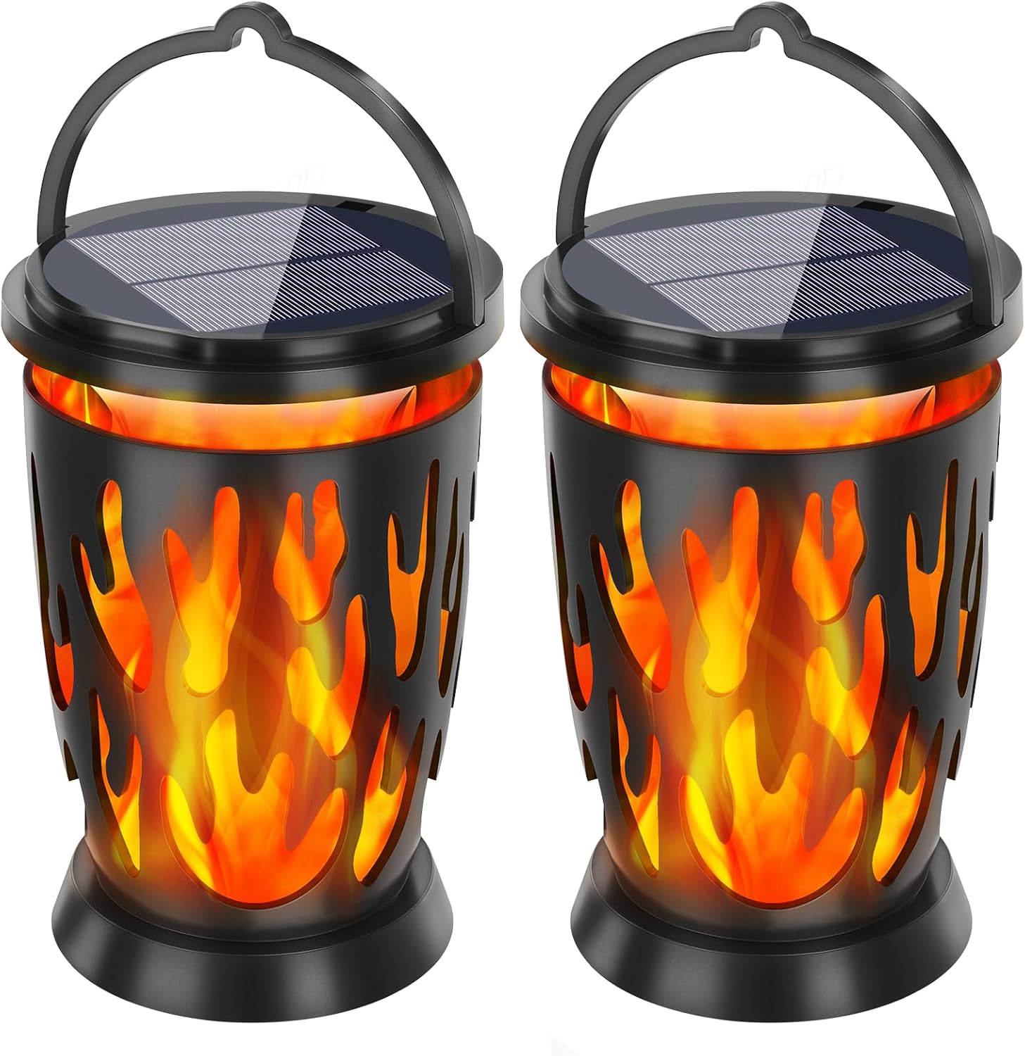 Flickering Flame Upgraded Solar Outdoor Waterproof Pendant Light ...