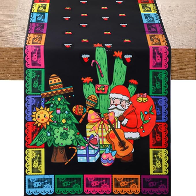 Amazon.com: Mexican Christmas Winter Holiday Party 13" x 72" Table ...
