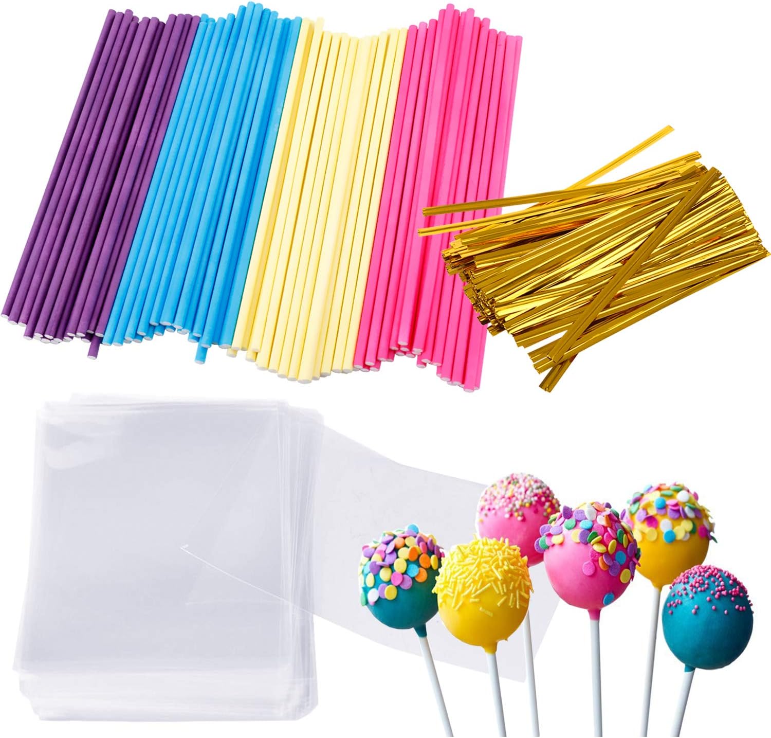 Amazon.com: 600ct Lollipop Cake Pop Kit Including 200 Lollipop Sticks ...