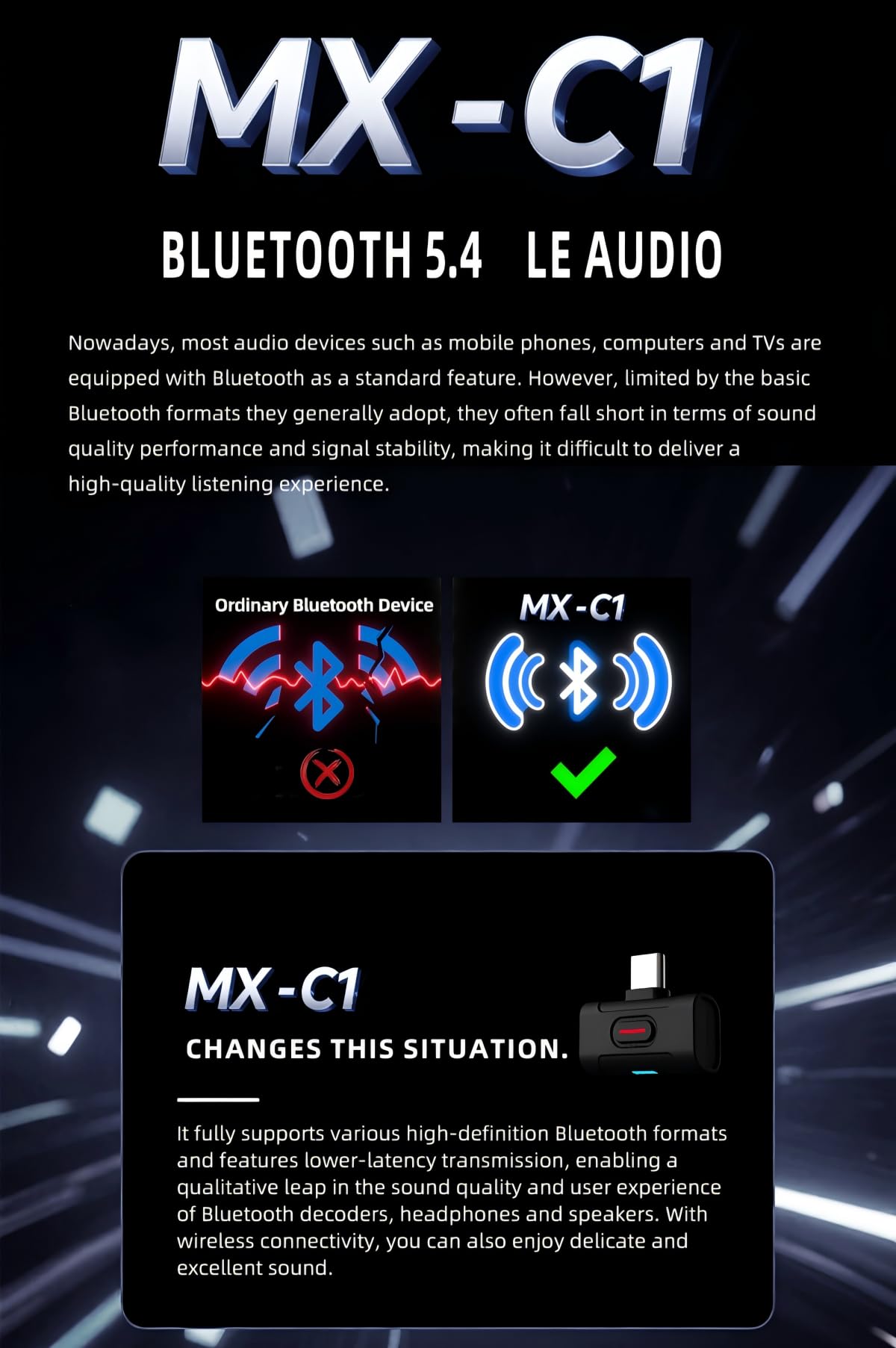 Snapklik.com : KGUSS xDuoo MX-C1 Hi-Res Bluetooth 5.4 Transmitter USB-C ...