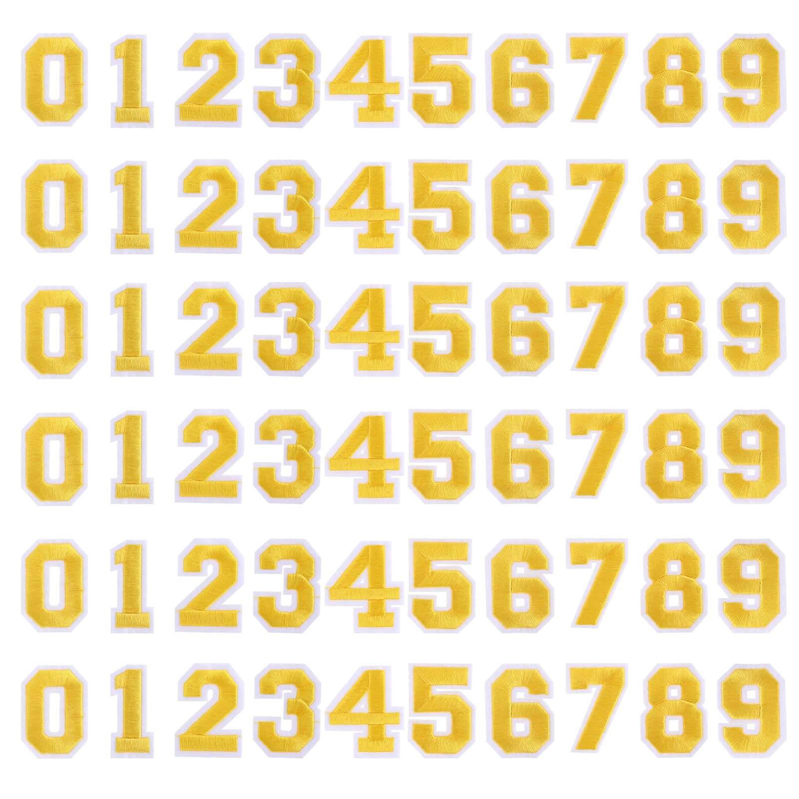 Amazon.com: 60 Pcs Yellow Number Patches Numbers 0-9 Applique Iron on ...