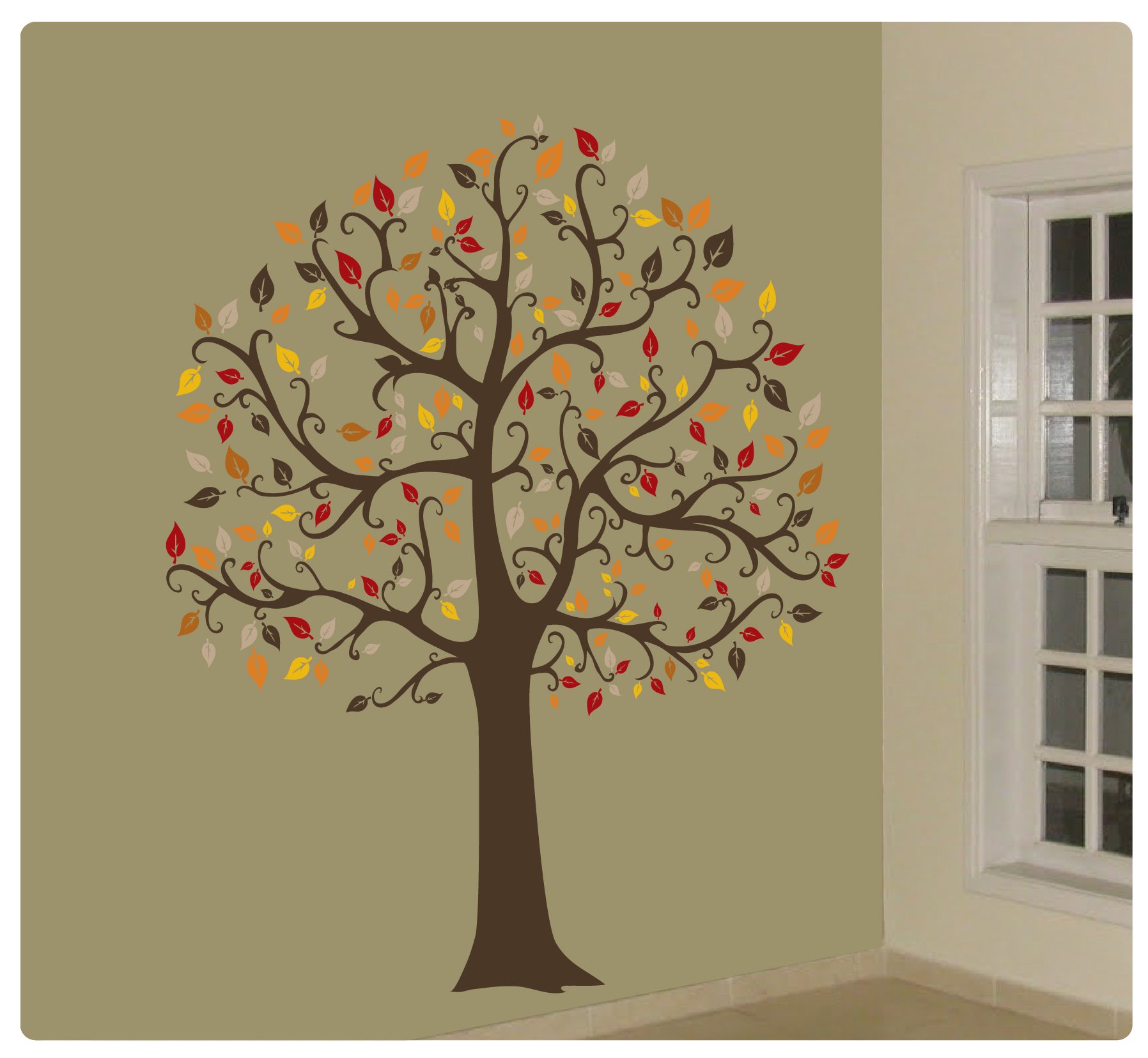 Large 6ft Tree Wall Decal Deco Art Sticker Mural - Fall Color - Other ...