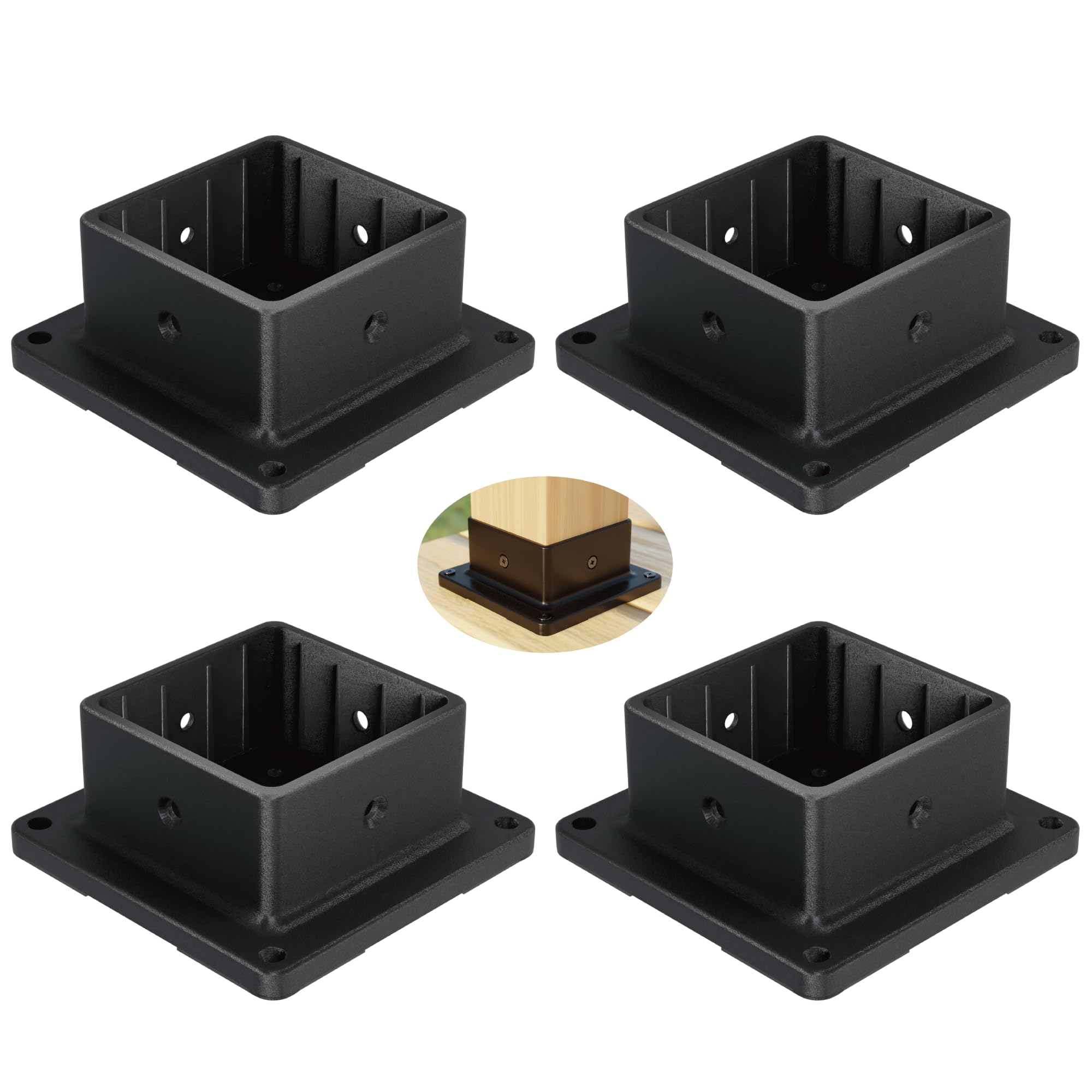 Snapklik.com : Hillmaster 4x4 Post Base Support Kit, 4 Pack Plastic ...