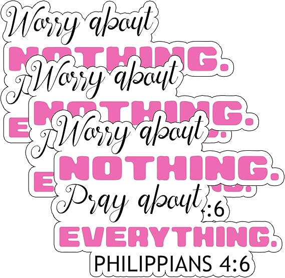 Amazon.com: (3PCs) Worry About Nothing Sticker, Christian Stickers ...