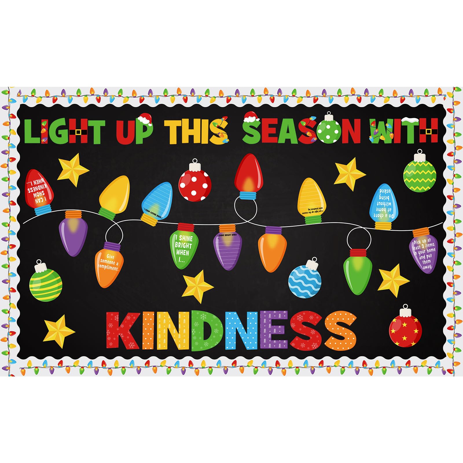 Amazon.com : Moinchore 86 Pcs Christmas Bulletin Board Decorations with ...