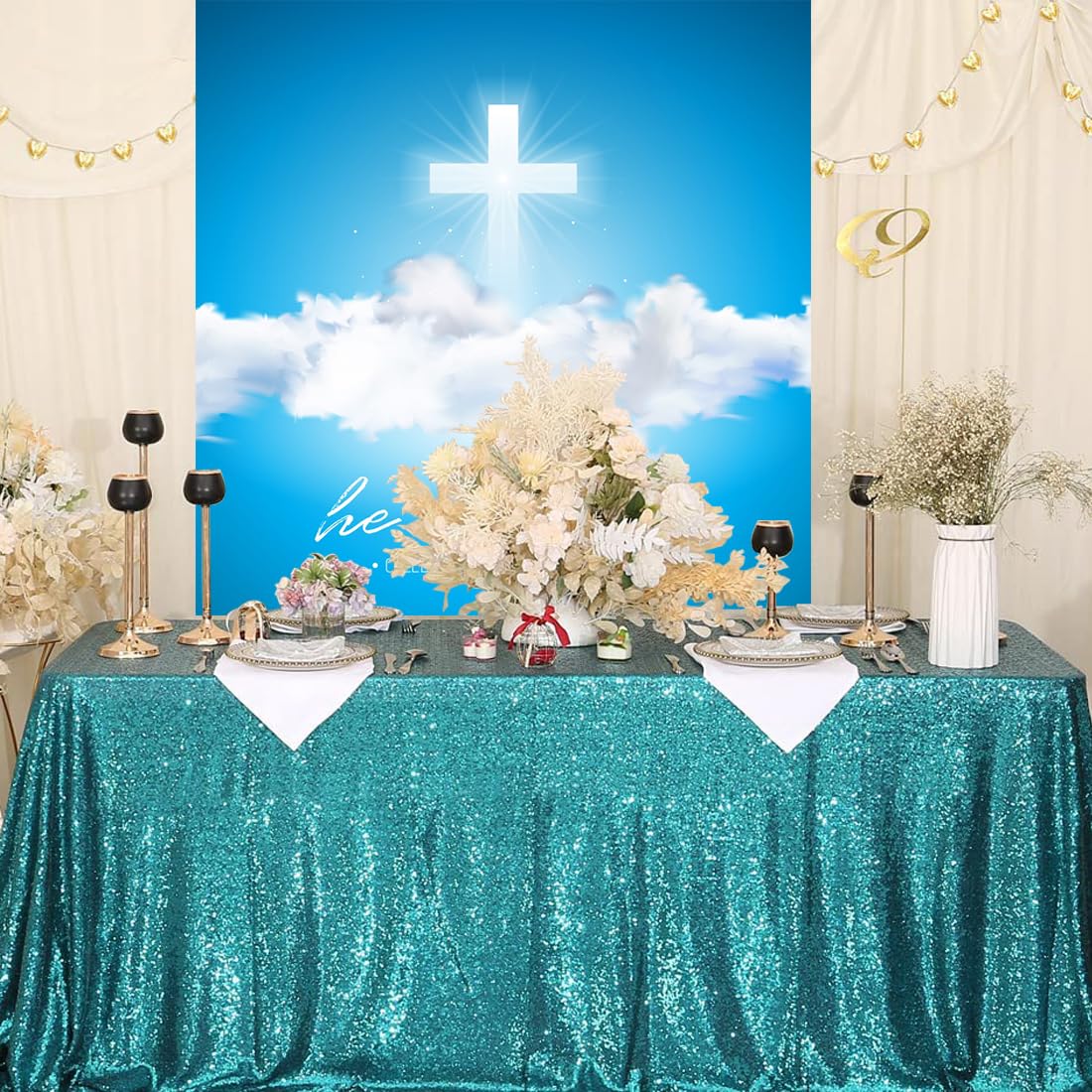 Easter Cross Backdrop 7x5ft Easter He Is Risen Photography Backdrop ...