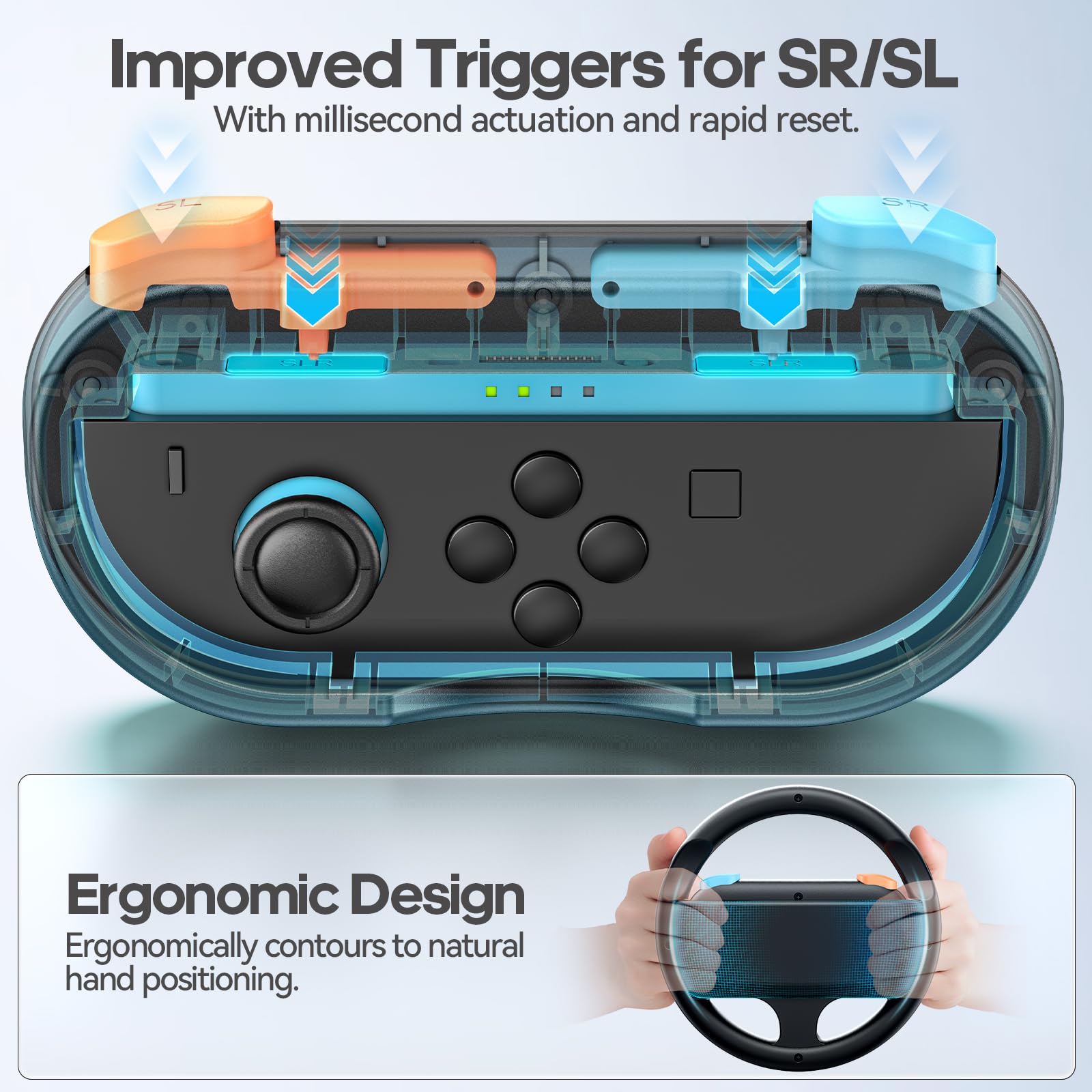 Snapklik.com : Steering Wheel & Grip For 2025 Switch 2 Joy-Cons, Switch ...