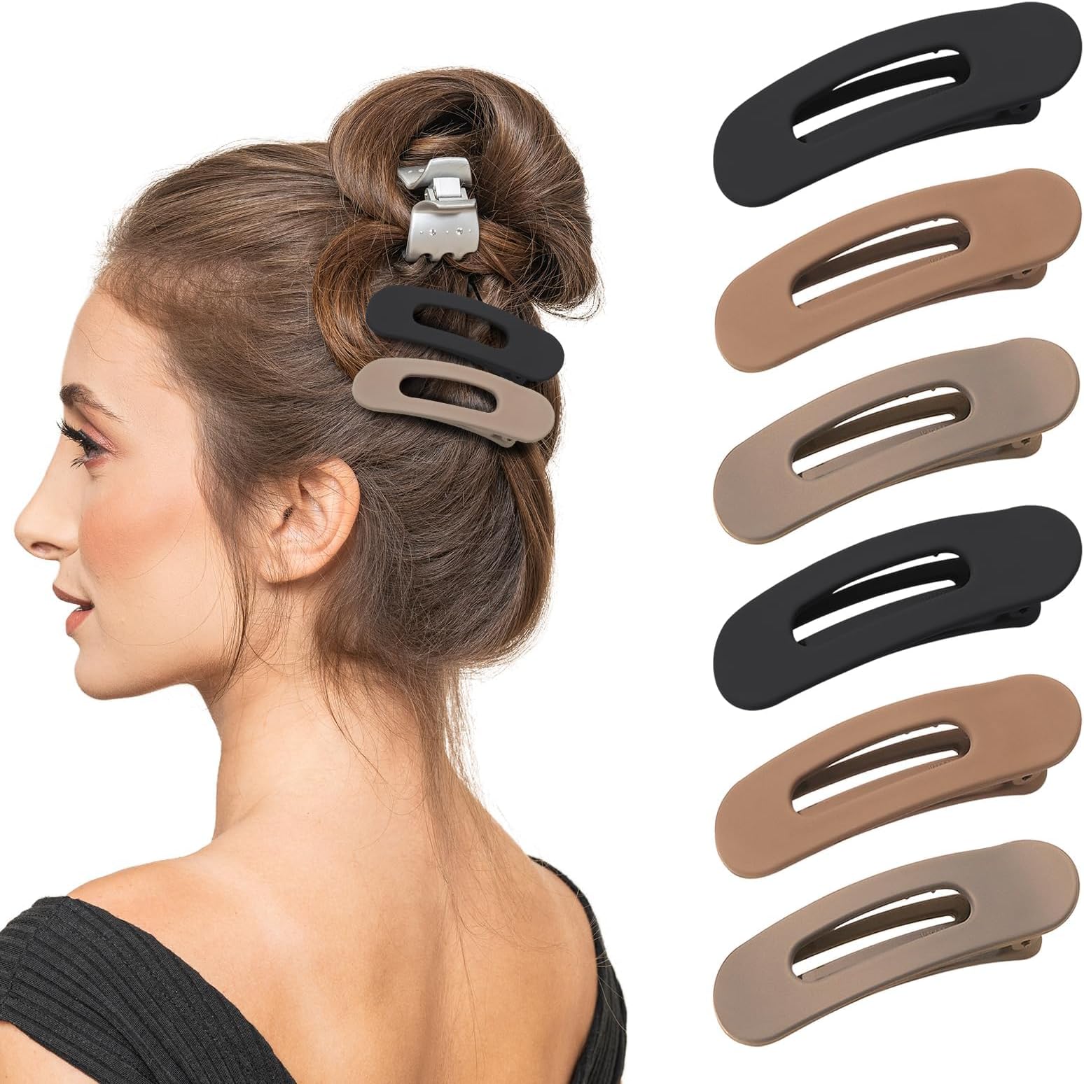 Amazon.com : Kitsch Flat Claw Clips for Women - Strong Hold, No Slip ...