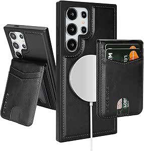 Amazon.com: SkyEagle Compatible with Magsafe 2 in 1 Detachable Galaxy S25 Ultra Wallet Case with ...