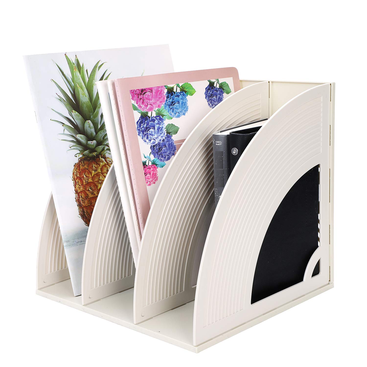 Desk File Organiser 3 Slots File Rack Holder Plastic Desktop Magazine ...